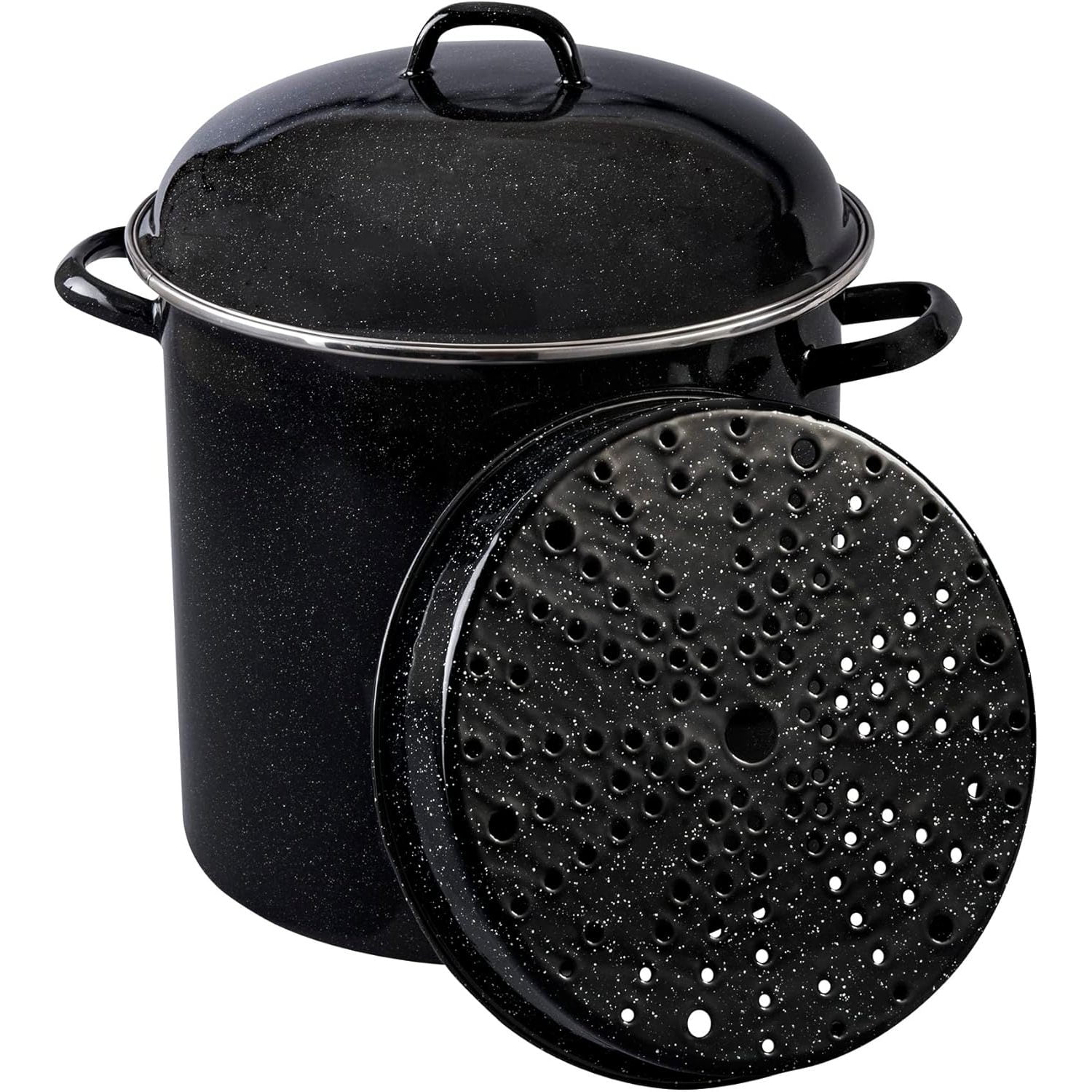 Granite Ware 15 Qt Heavy Gauge Seafood, Tamale, Steamer Pot with Lid ...
