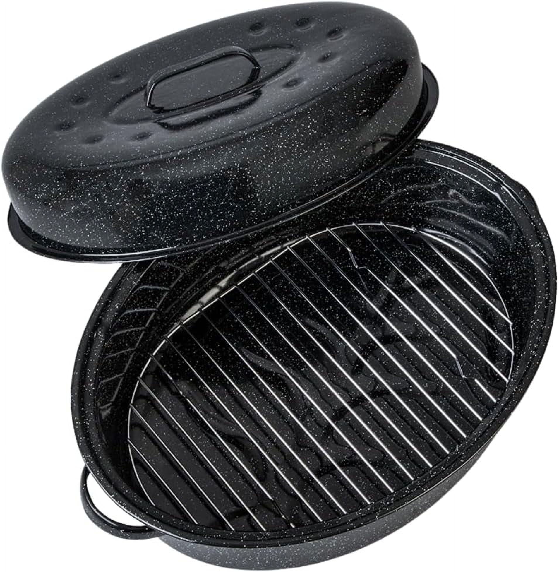 Granite Ware 19 inch oval roaster with Lid, Oval Rack included ...