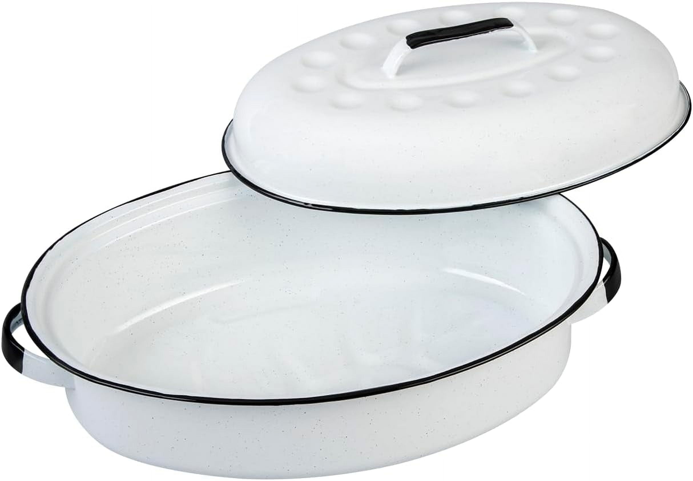 Granite Ware 19 inch oval roaster with Lid, Oval Rack included ...