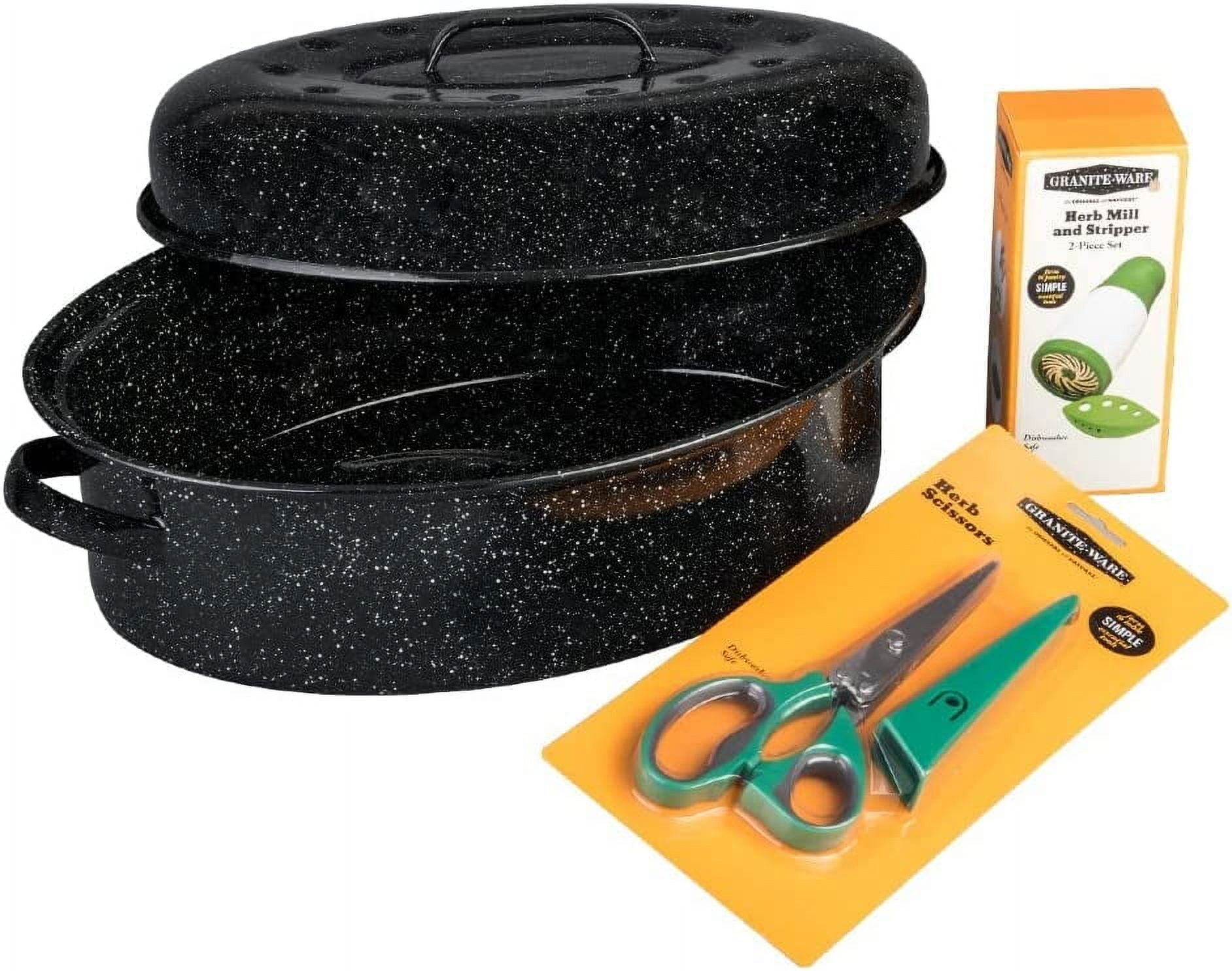 Granite Ware 19 inch oval roaster with Lid, Oval Rack included ...