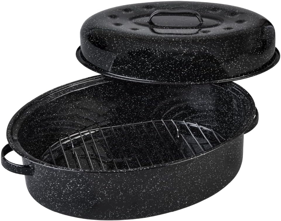 Granite Ware 19 inch oval roaster with Lid, Oval Rack included ...