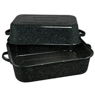 Granite Ware 18" Covered Oval Roaster, 15 Pound Capacity, Roasting Pan ...