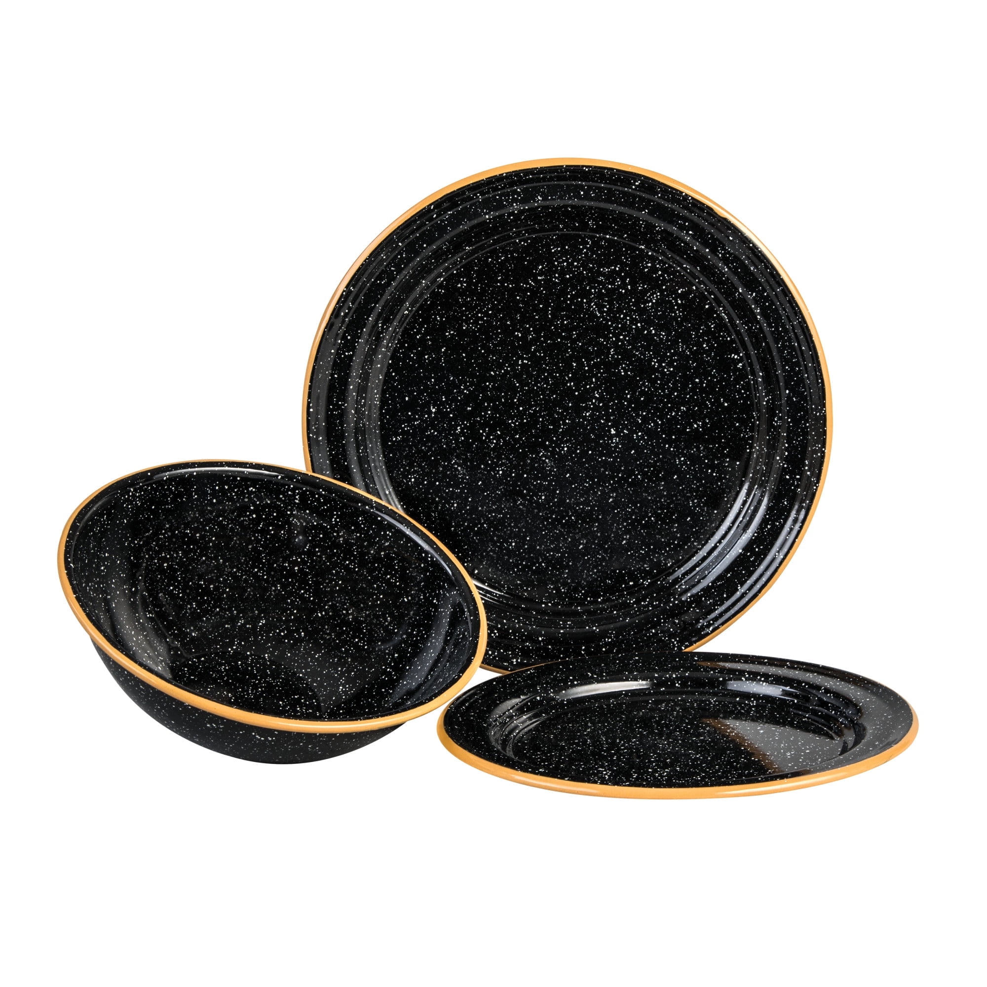 Granite Ware 3-Piece Camping Bowl & Plate Set for Outdoors, Speckled ...