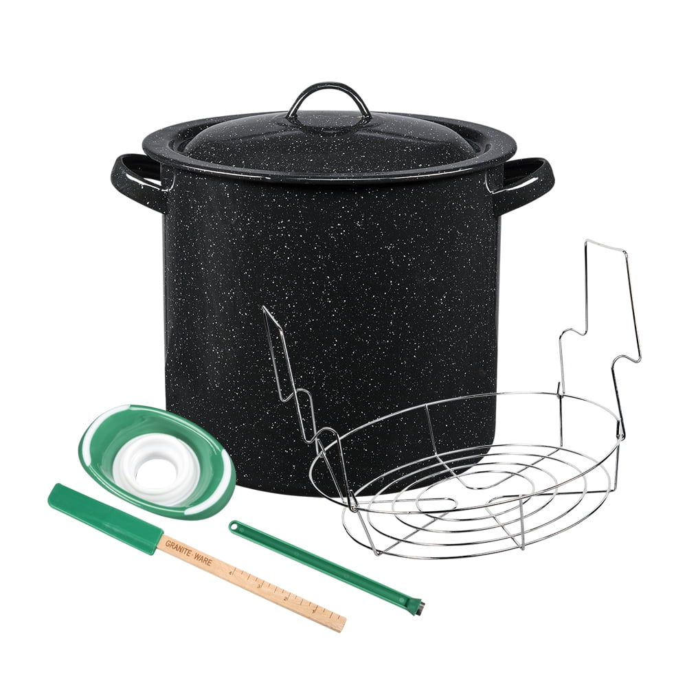 Granite Ware 6-Piece Pot Set, 15.5-Quart Steel Water Bath Canner Kit ...
