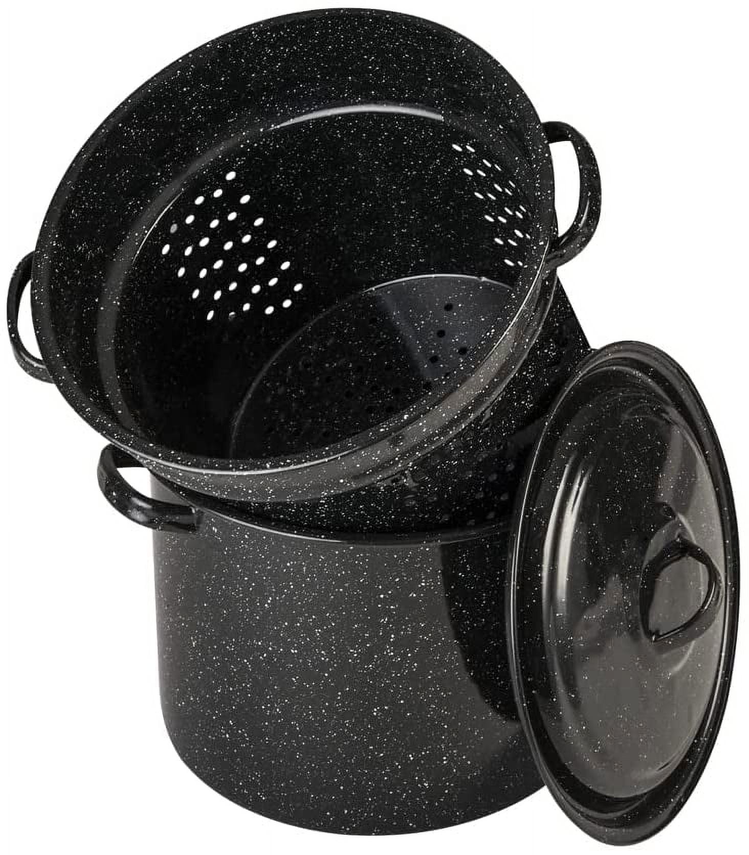 HaoQiXi Graniteware Multiuse Pasta Pot Set - Nonstick Steel, Dishwasher ...