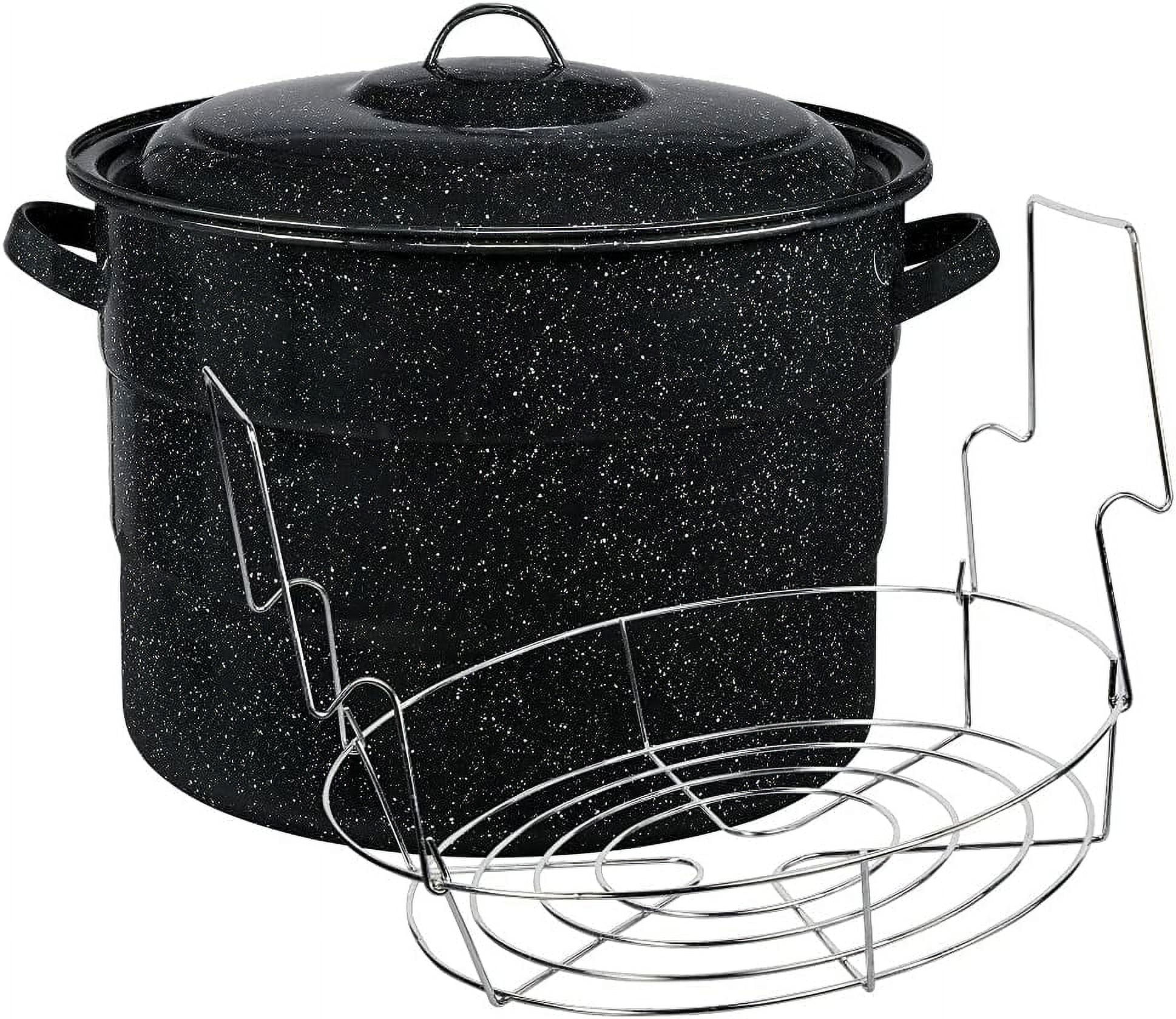 Granite Ware Canning Pot with Rack & Lid - 21 Quart Large Boiling Water ...