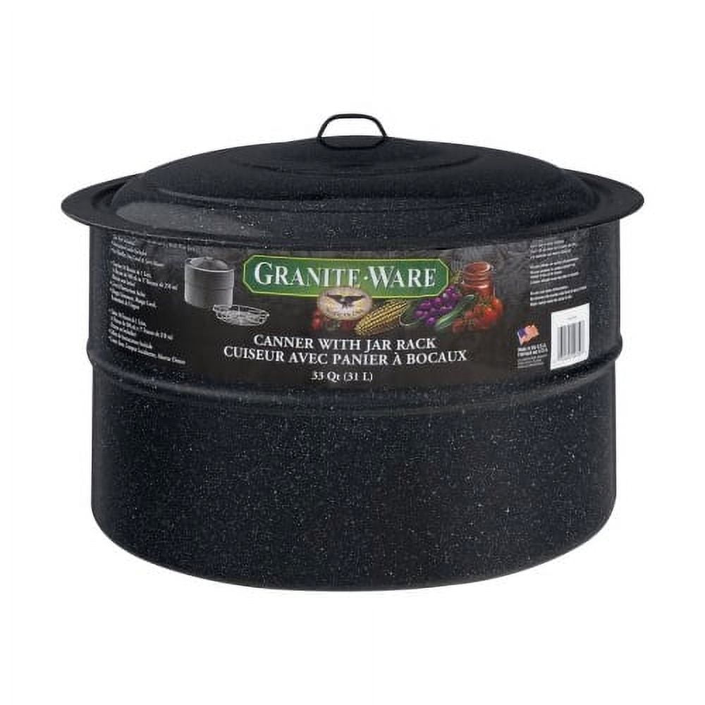 Granite Ware 33 Quart Steel Canner with Lid & Jar Rack, Porcelain ...