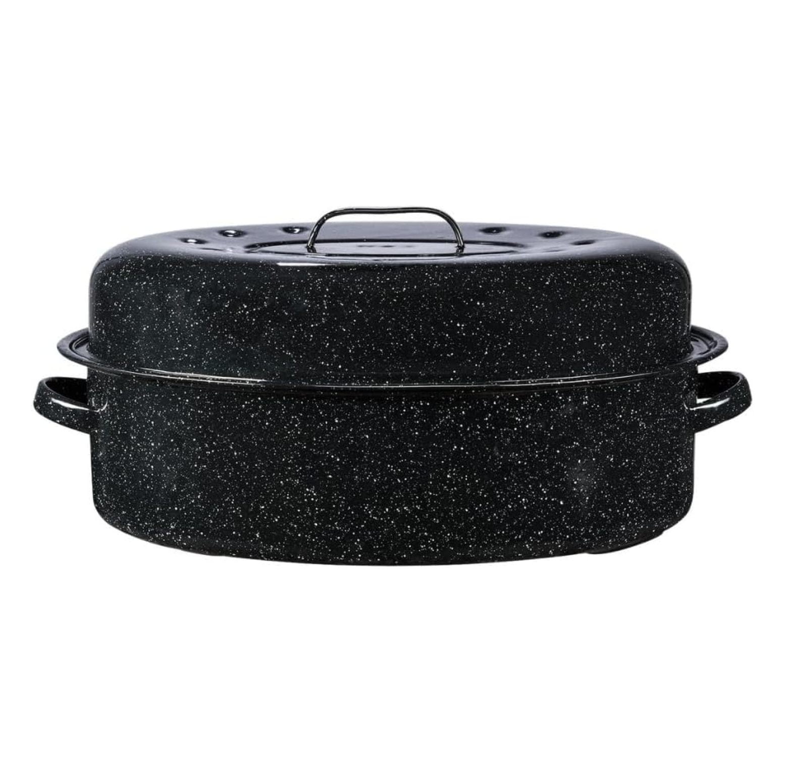 Granite Ware Porcelain Enamel Covered Roaster 20 lb Black - Walmart.com