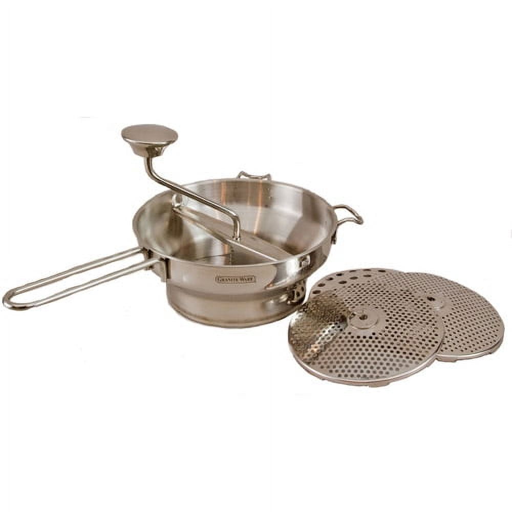 Granite-Ware Stainless Steel Food Mill with 3 Discs for Purees, Sauces ...