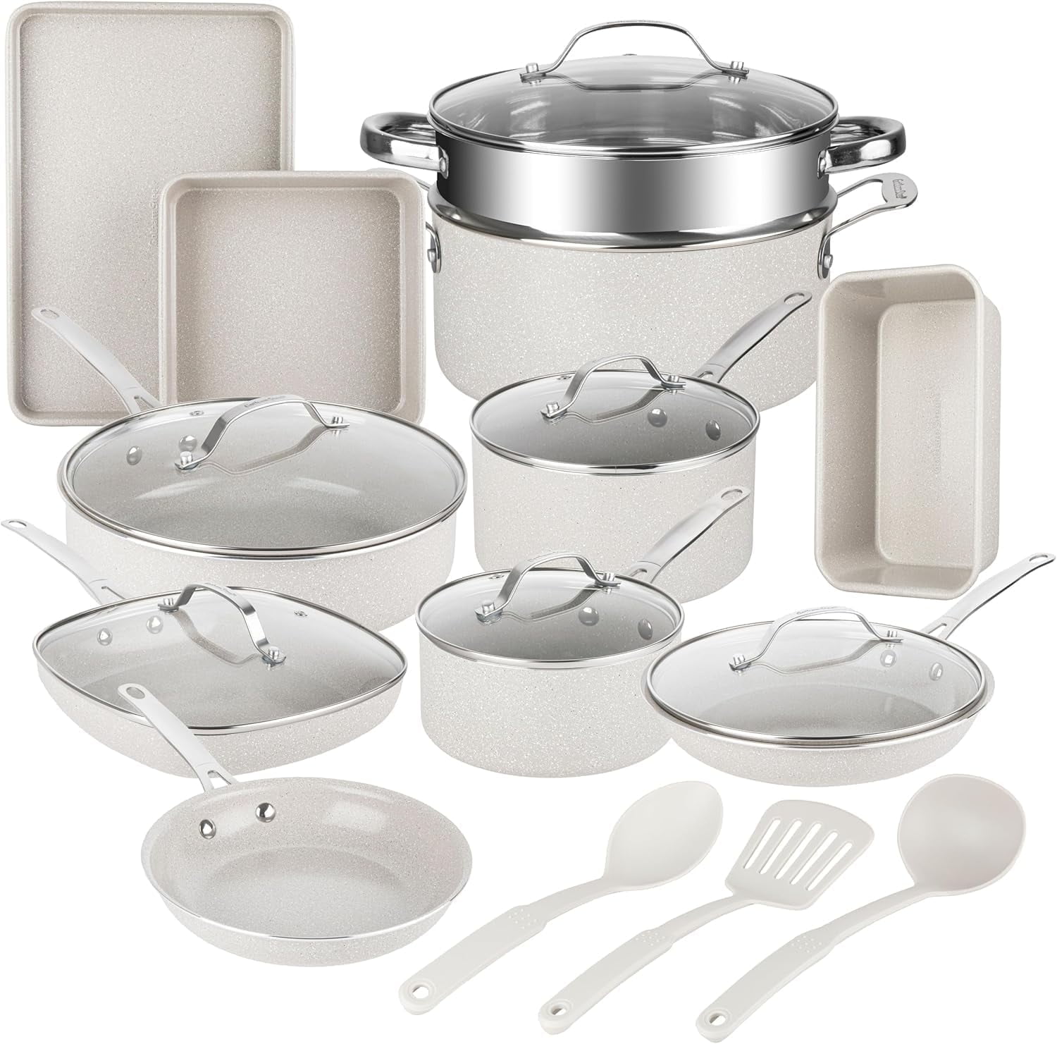 Granitestone 20 Pc Ceramic Cookware Set Nonstick, Pots and Pans Set Non ...