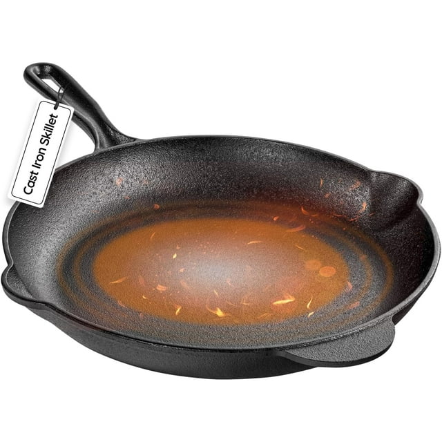 Granitestone 10.25" Pre-Seasoned Nonstick Cast Iron Skillet Fry Pan ...