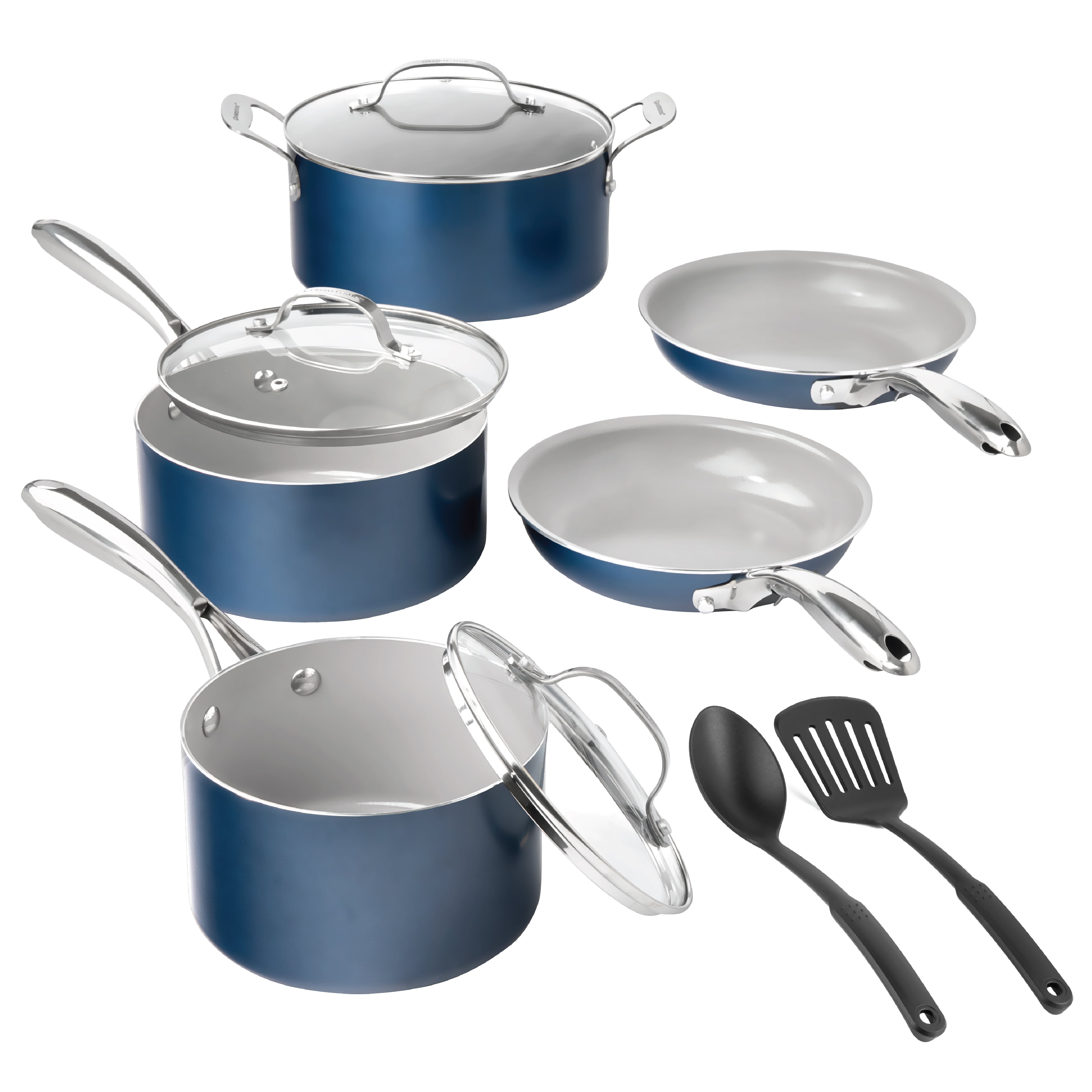 Granitestone Diamond Nonstick Pots and Pans 10 Piece Kitchen Cookware ...