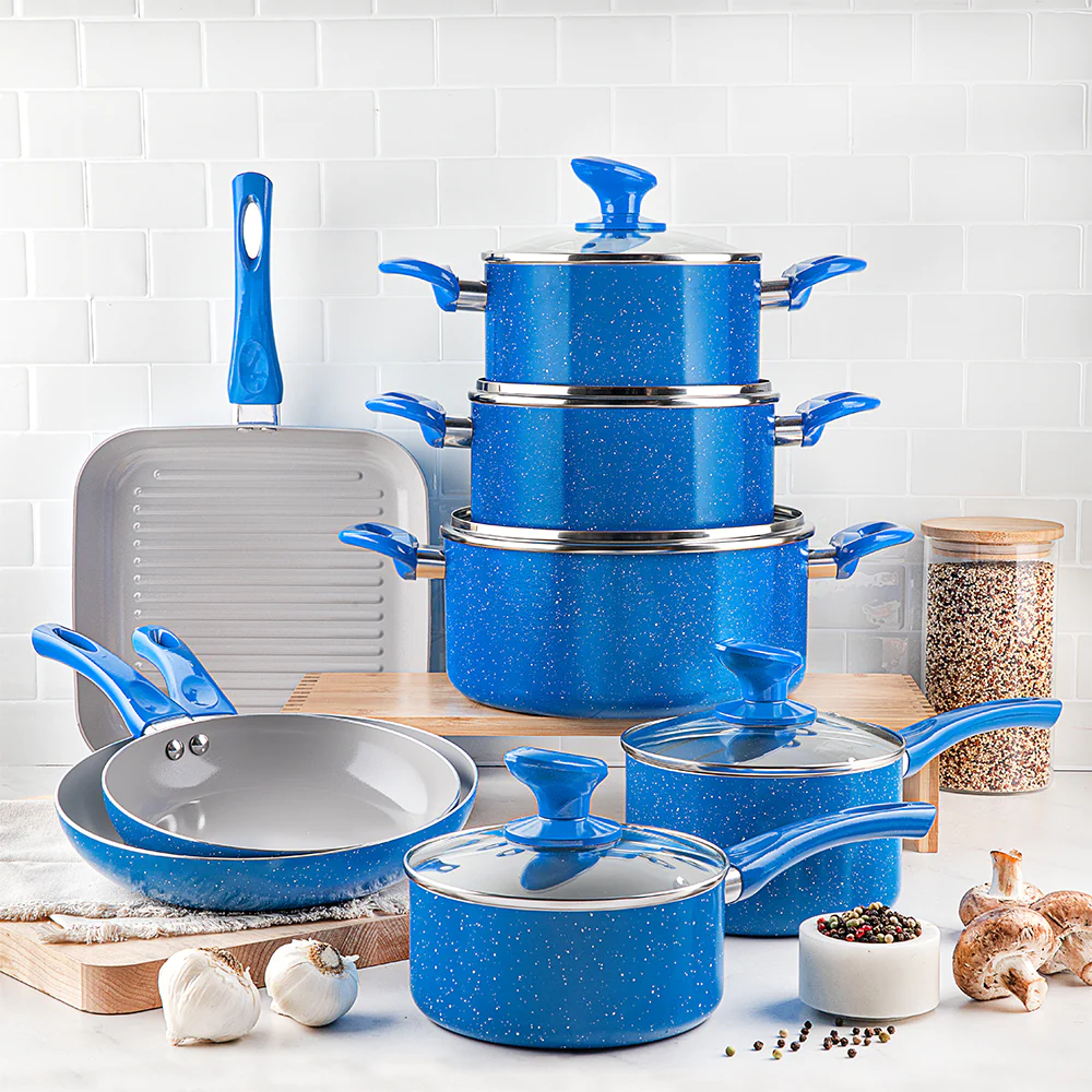 Granitestone Nonstick Pots and Pans 13 Piece Set Kitchen Cookware Set ...