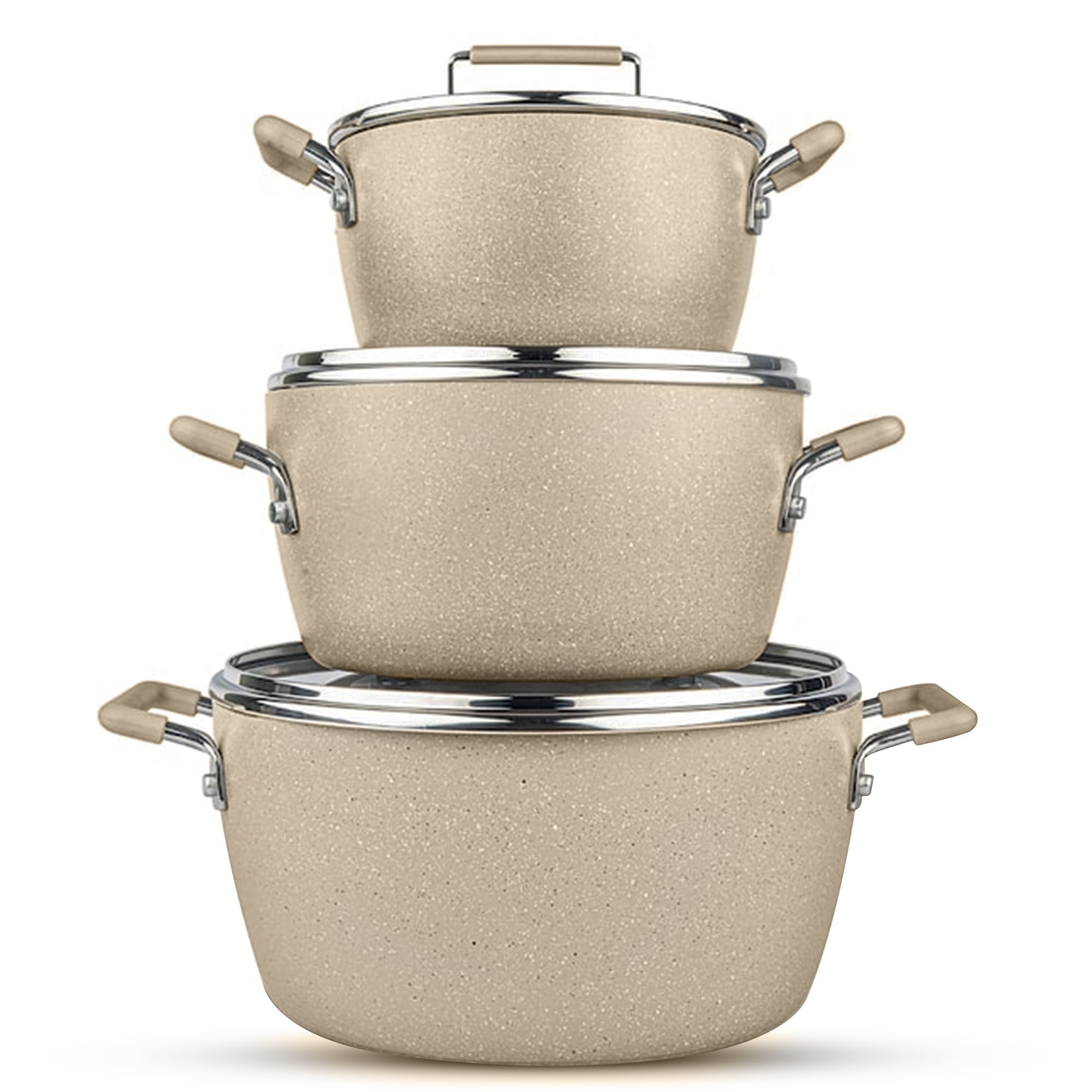 Granitestone 6 Pc Pots and Pans Set Non Stick, 1.5Qt, 3Qt, & 5Qt ...