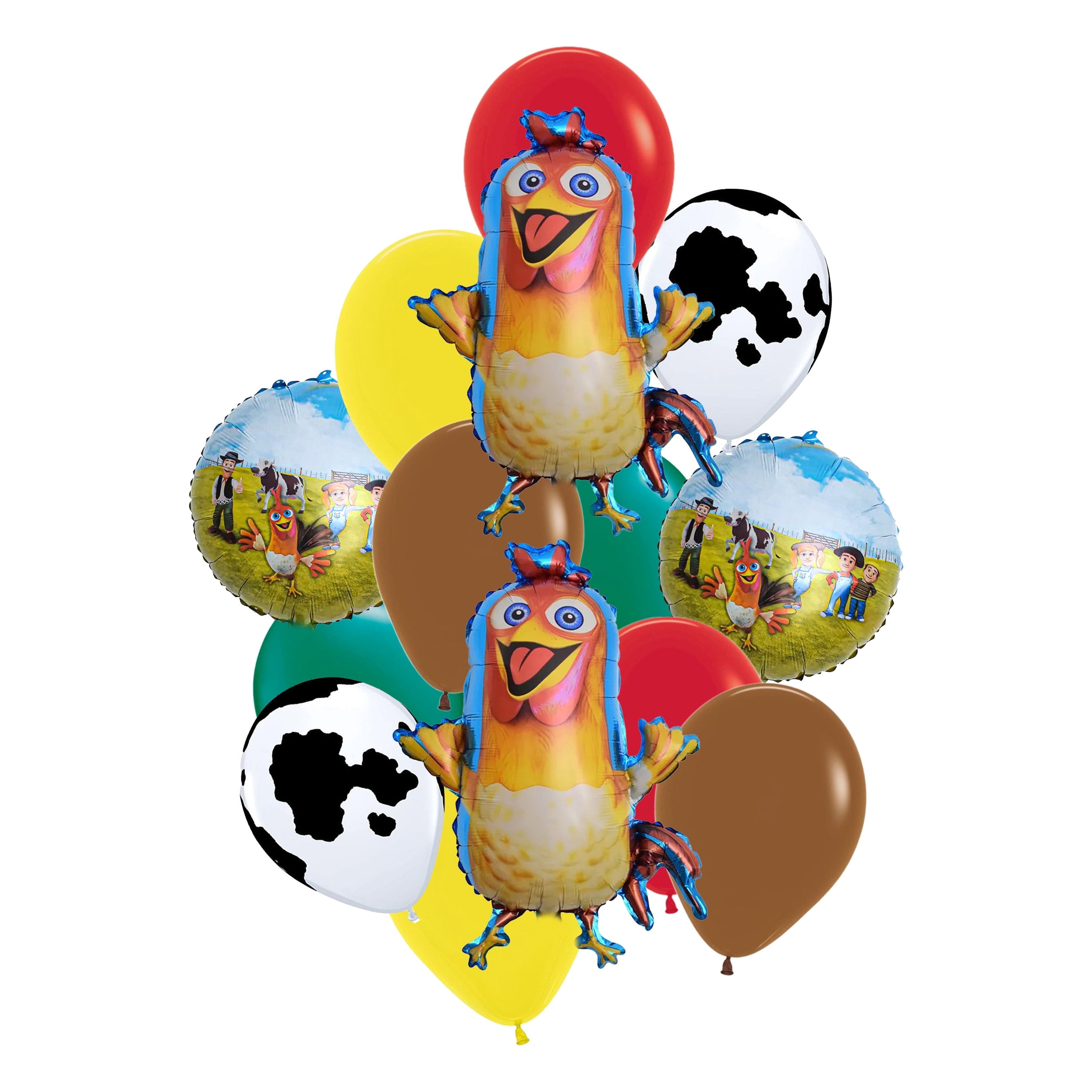 Granja de zenon, Zion decoraciones balloons, farm party decor foils ...