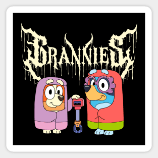 Grannies Bluey Black Metal Sticker Bluey Stickers For Kids, Bluey ...