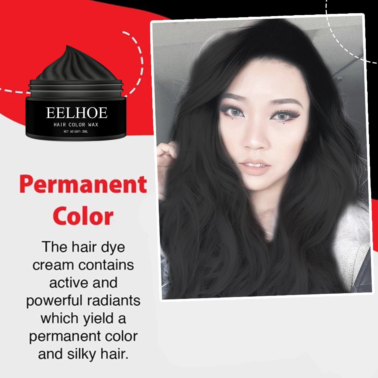 Granny Grey Colorful Hair Wax Hair Long Lasting Hold Natural Fluffy ...