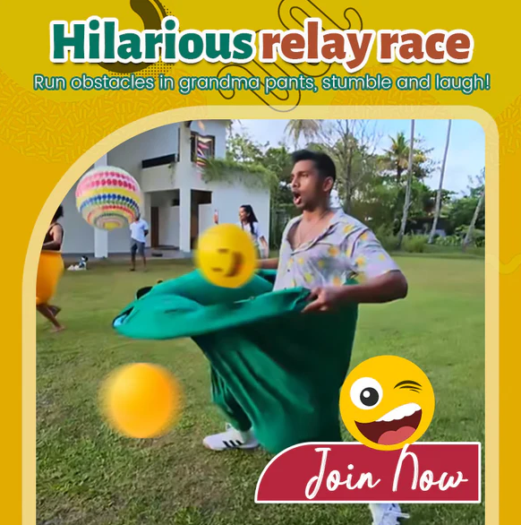 Granny Pants Outdoor Game with Bouncy Balls, Team Relay Party Field ...