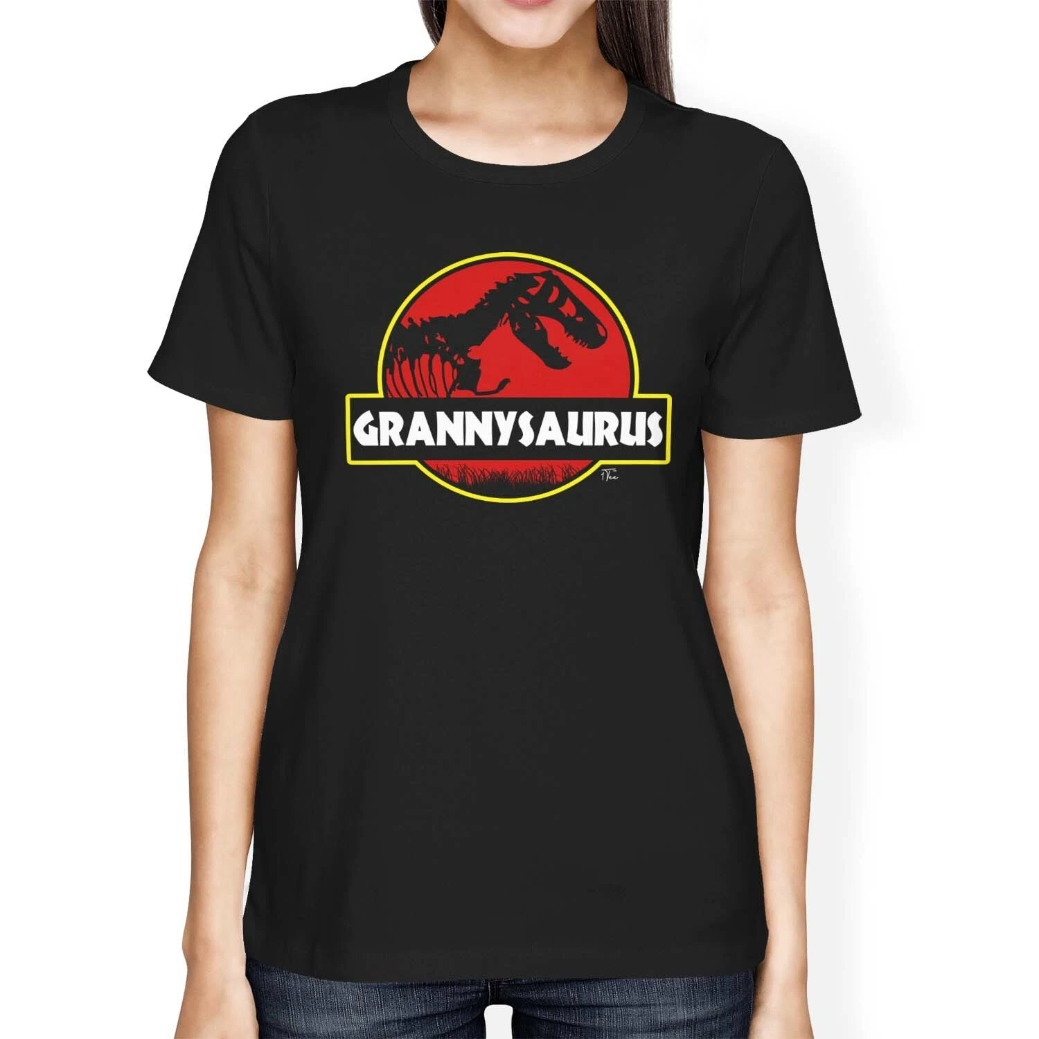 Grannysaurus Cute Dinosaur Grandma Humor Playful Family Fun Unisex T ...