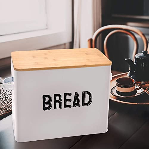 Large White Bread Box for Kitchen Countertop, Bread Storage Container ...