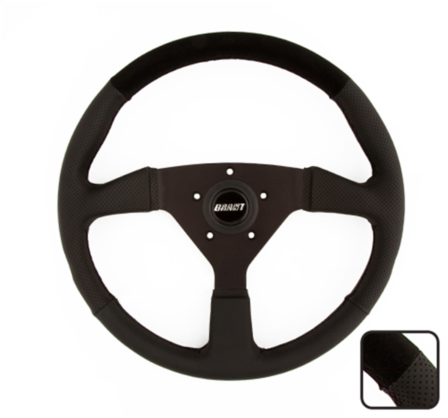 Grant 8551 GT Rally Steering Wheel; 13.5 in. Diameter; Black; 3- Spoke ...