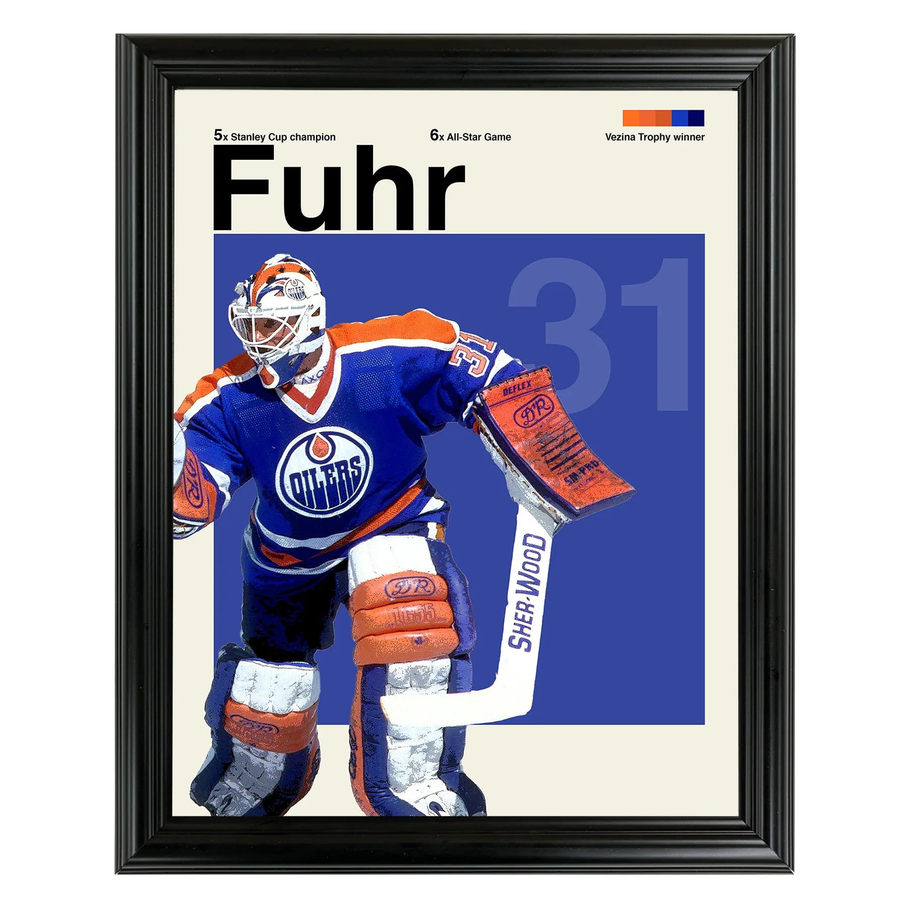 Grant Fuhr Framed Sports Art Photo by Thomas Maxwell - Walmart.com