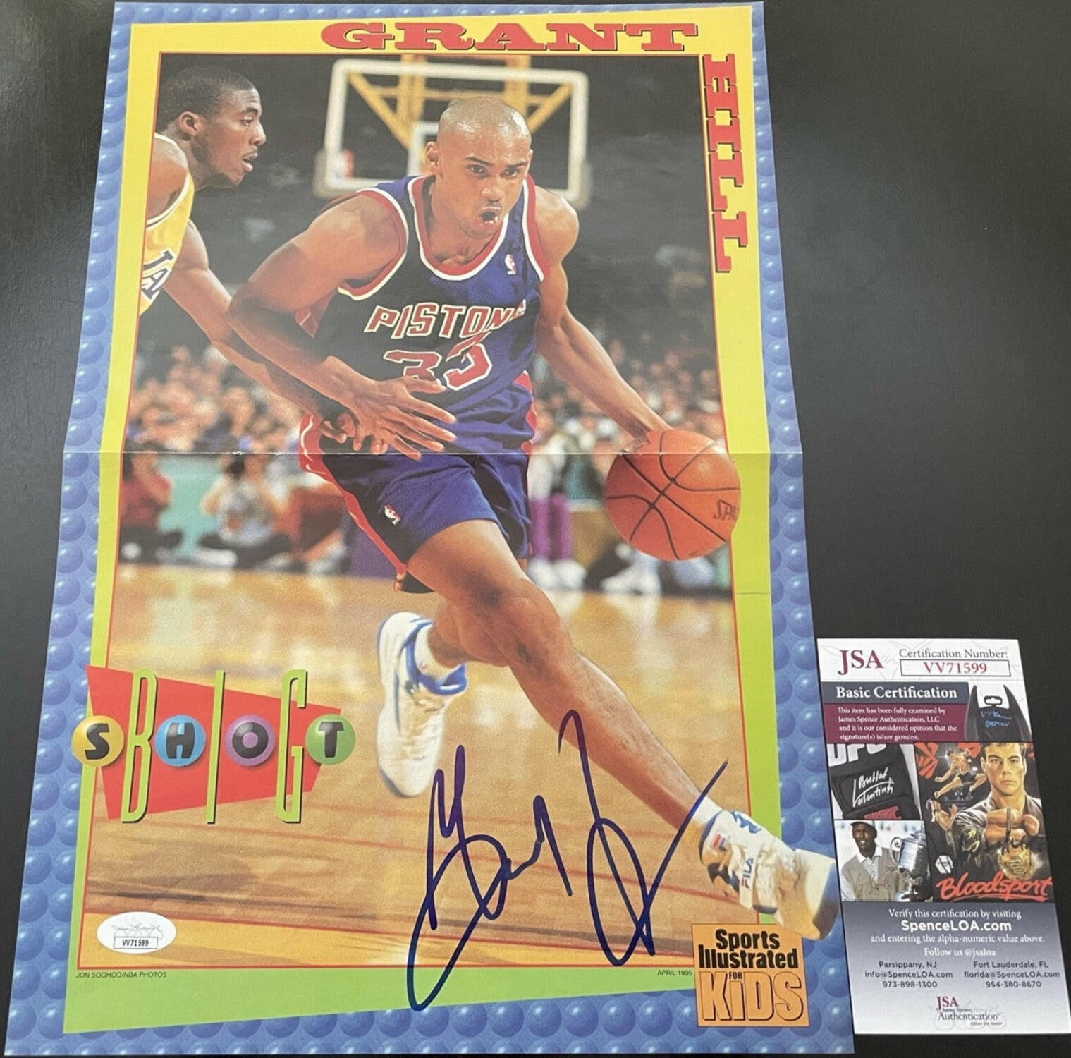 Grant Hill autographed Detroit Pistons Sports Illustrated for Kids mini ...