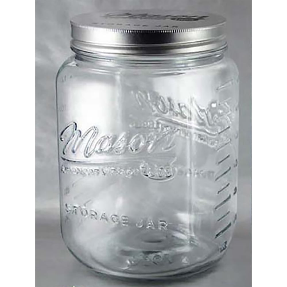 Grant Howard 51092 136 Ounce Classic Embossed Glass Mason Storage Jar ...