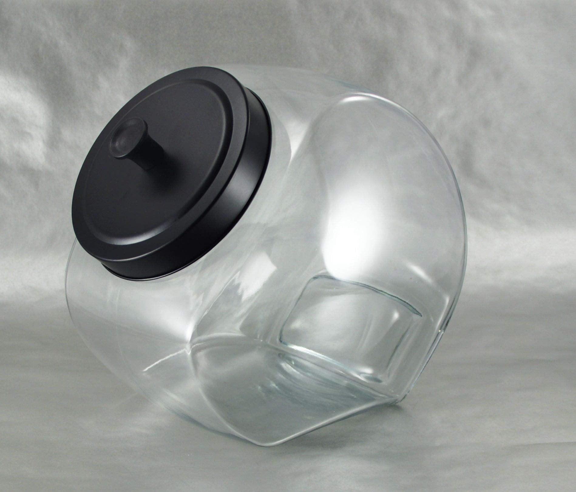 Grant Howard Slanted 135 oz Glass Storage Jar – Matte Metal Top for ...