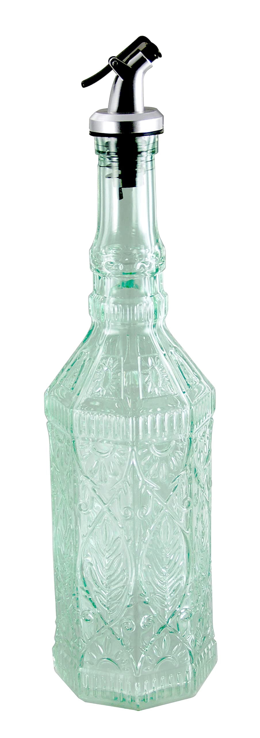 Grant Howard Gaudi Embossed Decorative Glass Oil and Vinegar Cruet with ...