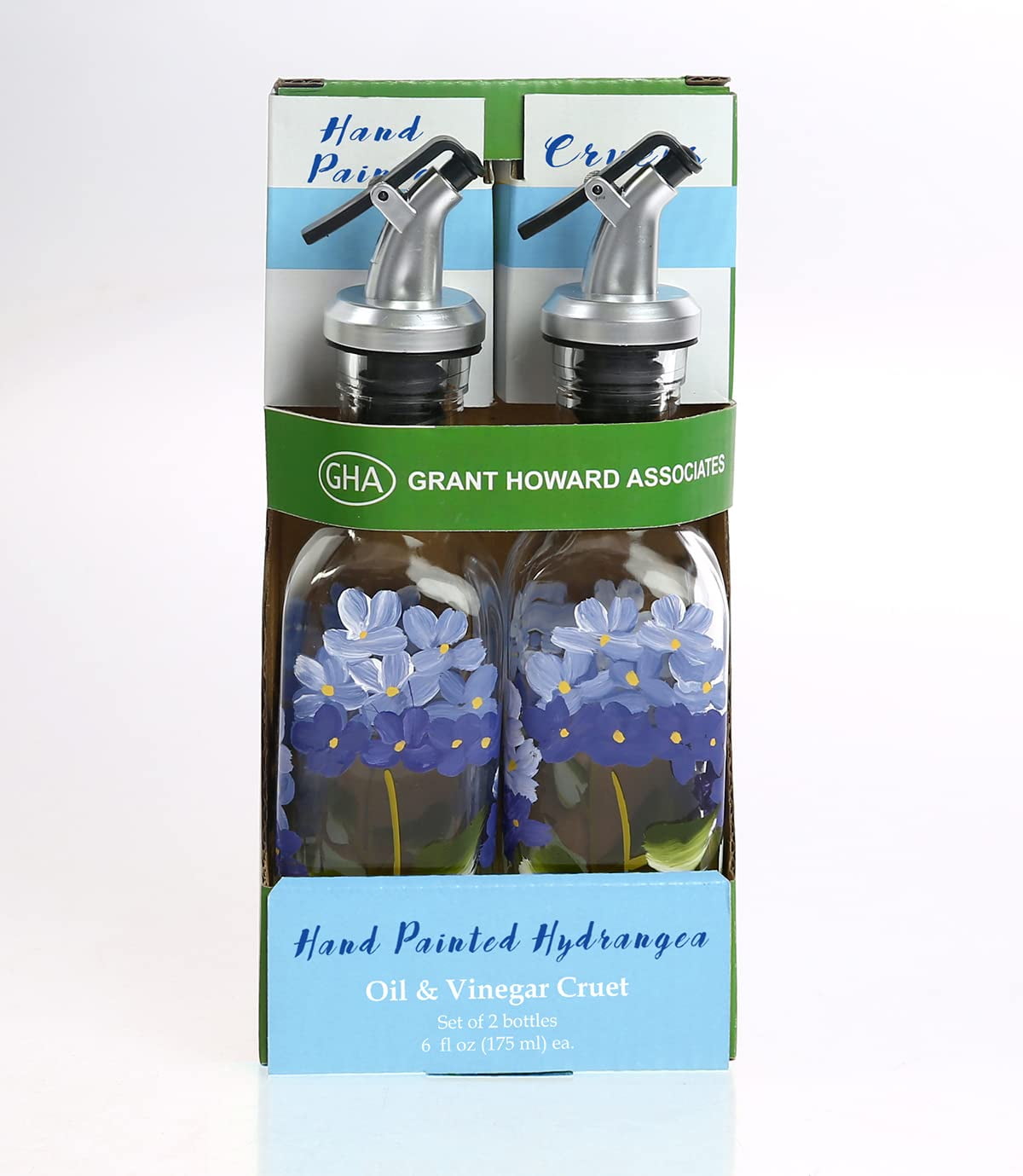 Grant Howard Hand Painted Mini Oil and Vinegar Glass Cruet with Pourer ...