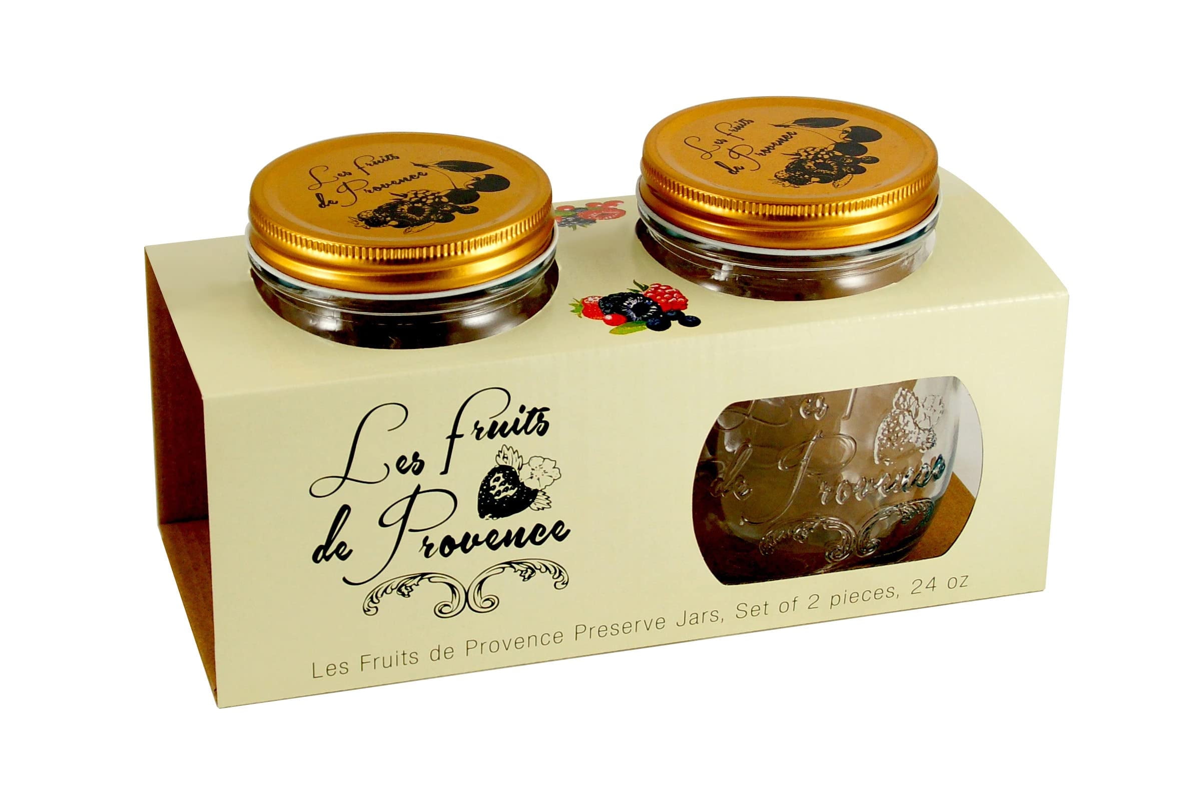 Grant Howard Les Fruits de Provence 24 oz Glass Preserve Jars – Set of ...