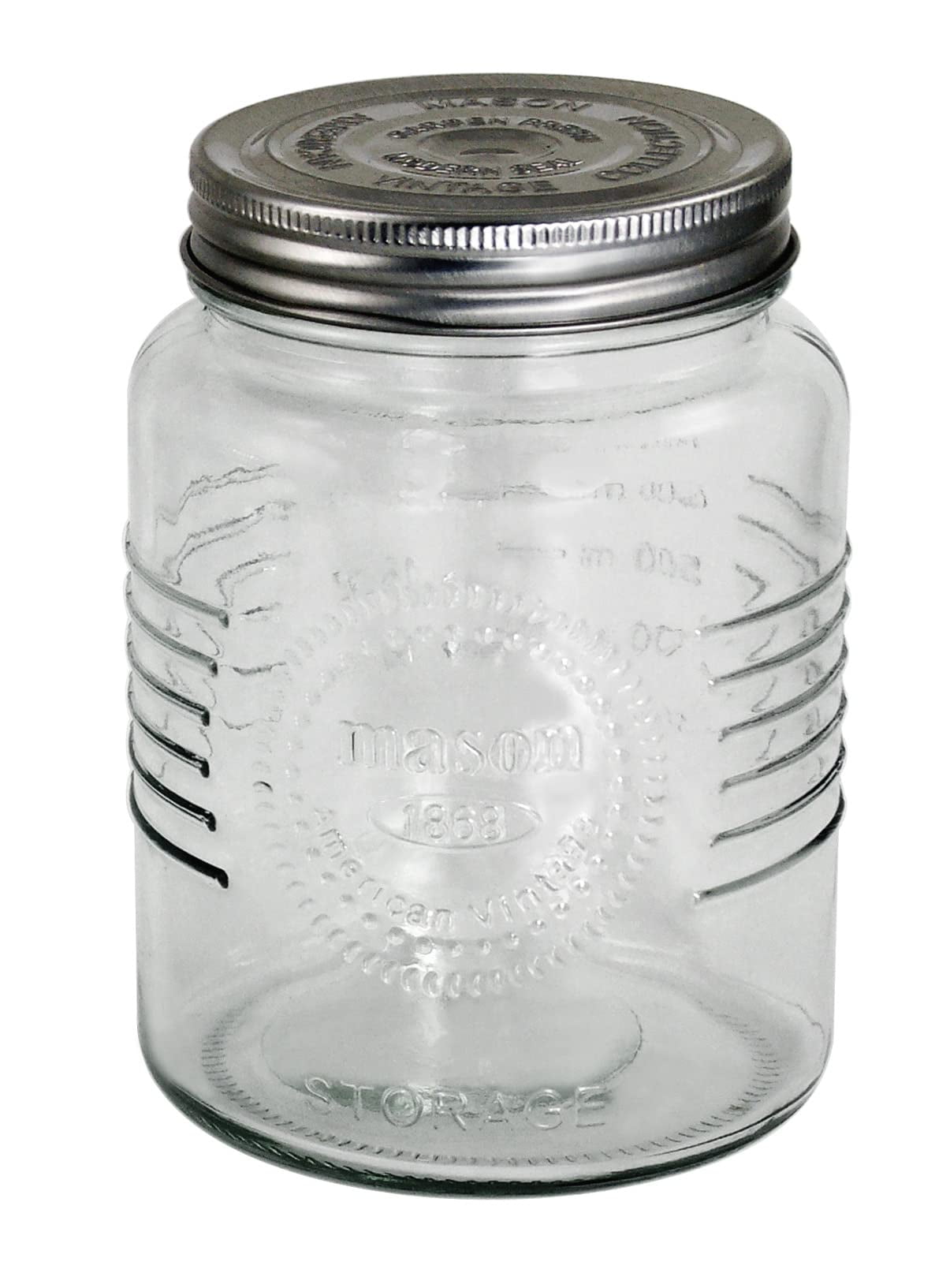 Grant Howard Mason Classics Glass Rreserve Jar - Metal Emboss Top, 28 ...