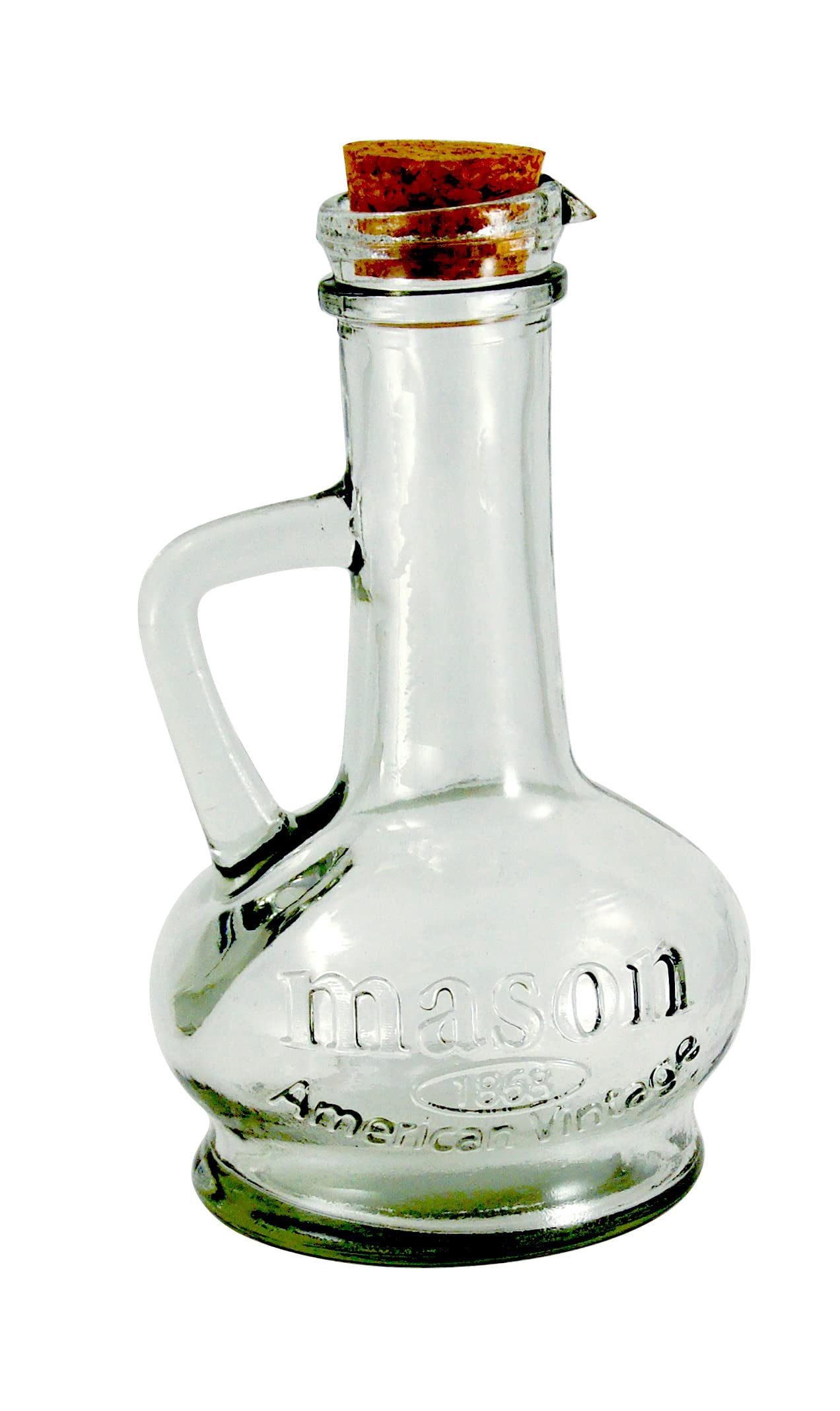 Grant Howard Mason Olio Amphora Glass Cruet – 9 oz Oil Bottle with Cork ...