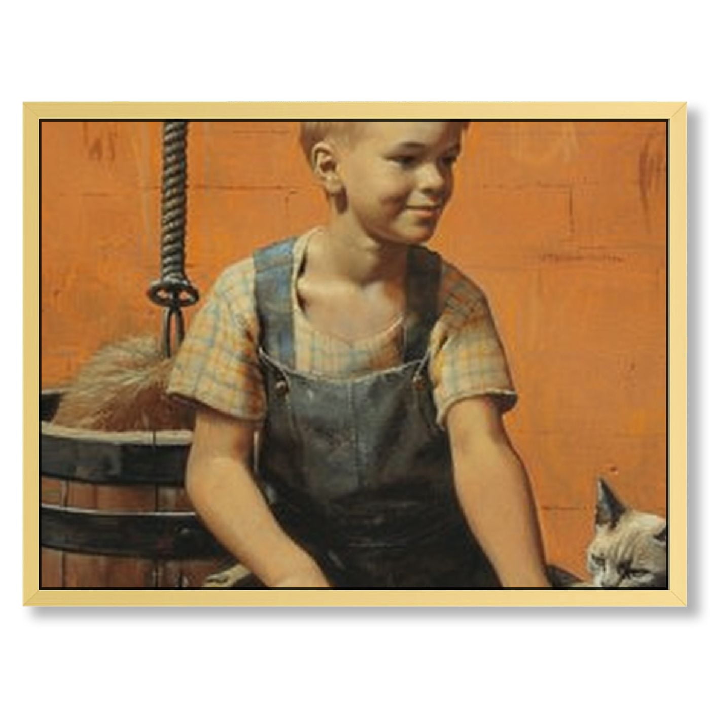 Grant Wood Wall Art - Churning Gouache and Colored Pencil Poster ...