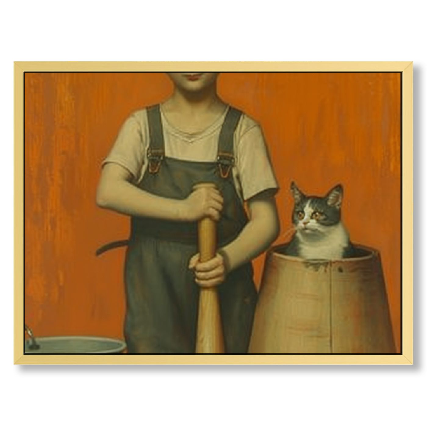 Grant Wood Wall Art - Churning Gouache and Colored Pencil Poster ...
