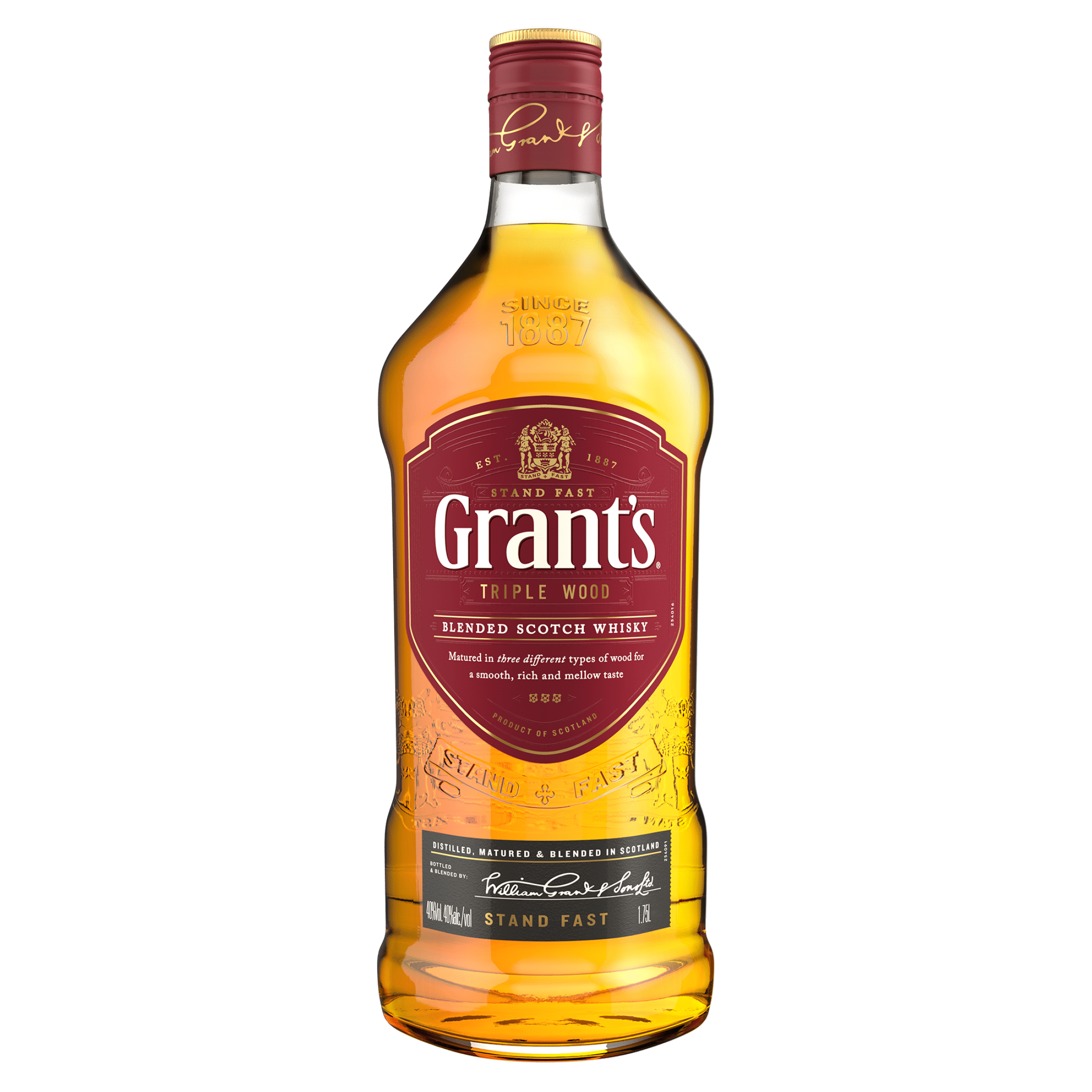 Grant's Triple Wood Scotch Whisky, 1.75L Glass Bottle, 40% ABV 80 Proof ...
