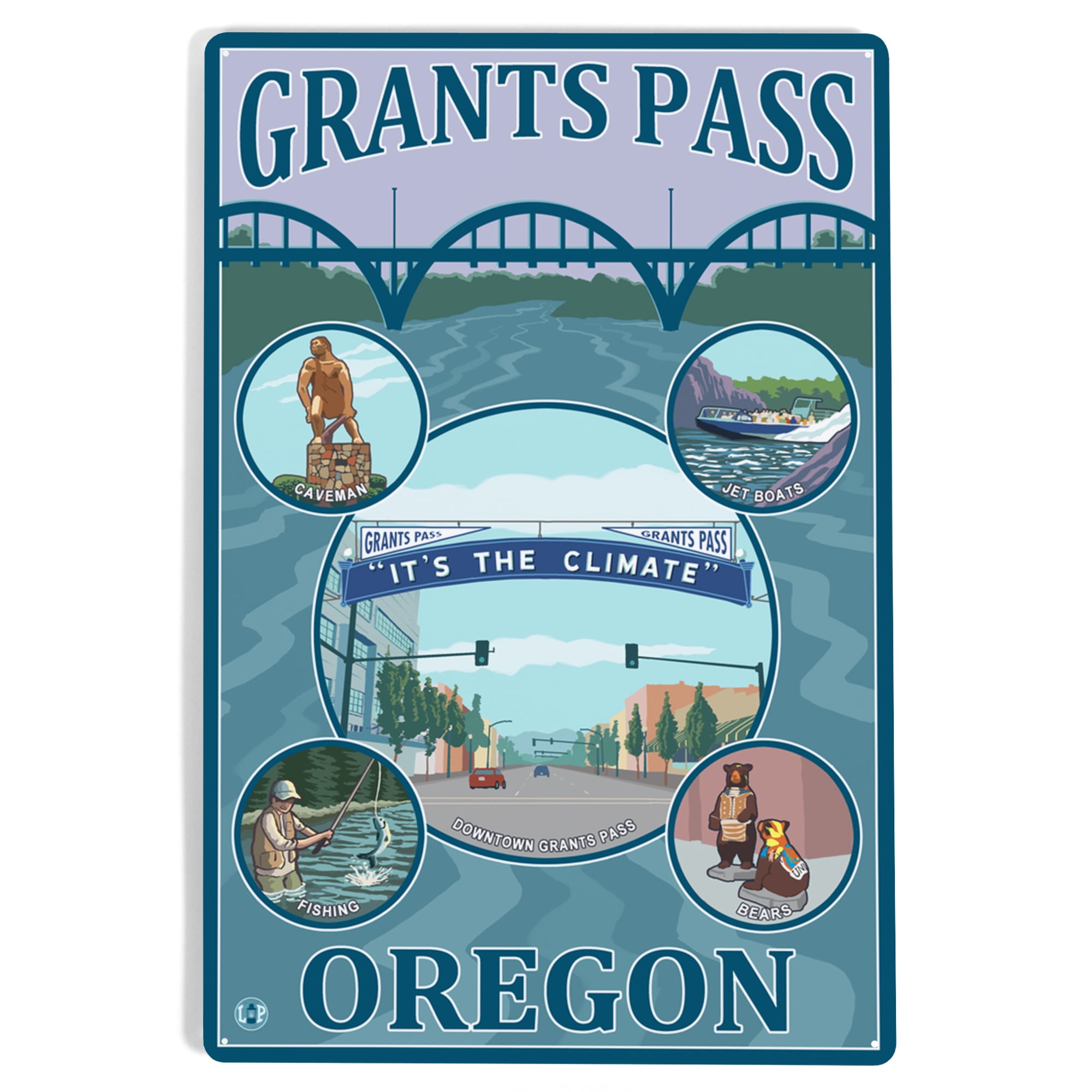 Grants Pass, Oregon, Montage (12x18 Aluminum Art, Indoor Outdoor Metal ...