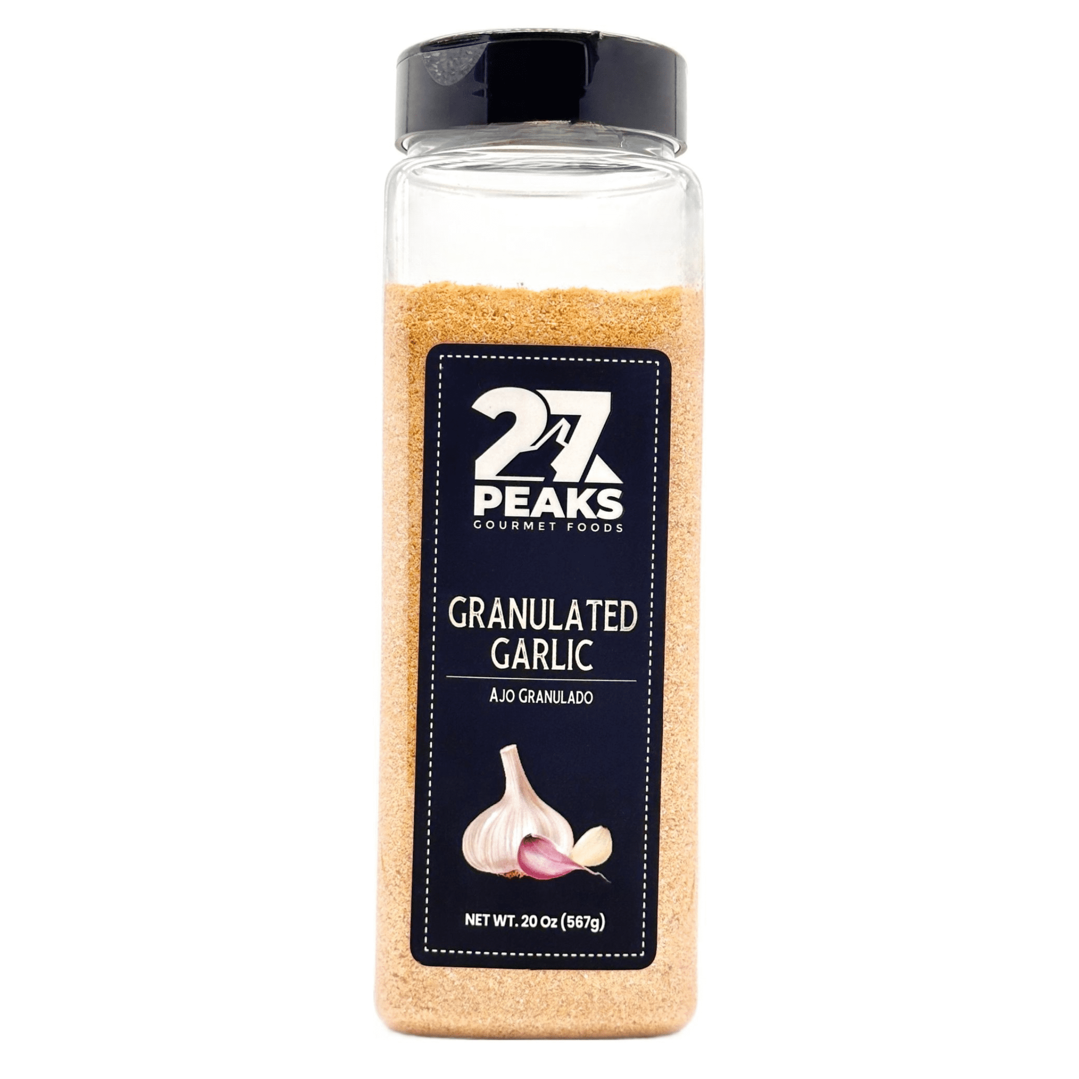27 Peaks Gourmet No Artificial Flavors Granulated Garlic, 20 oz Bottle ...