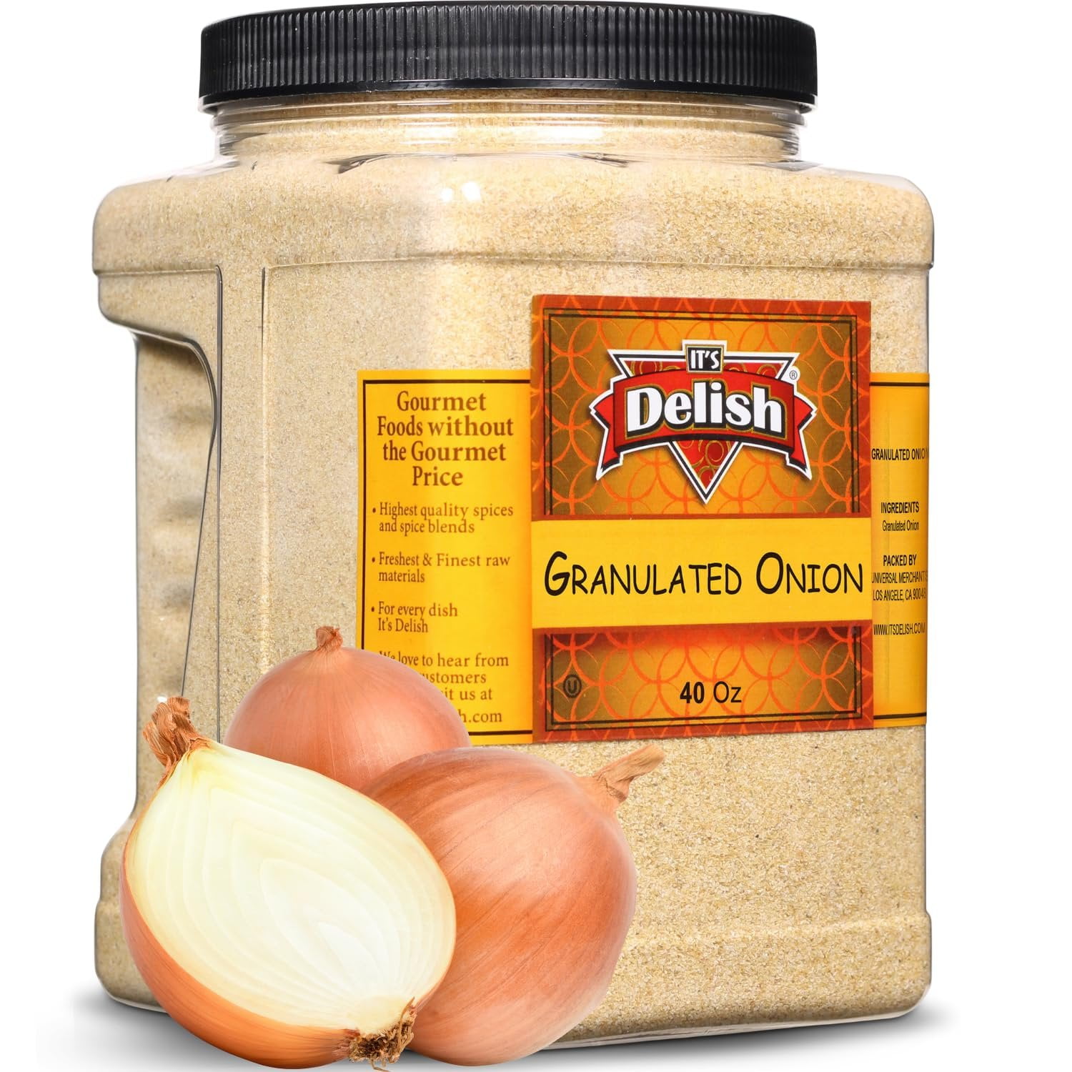 Granulated Onion by Its Delish, 40 OZ Jumbo Container Jar Gourmet Onion ...