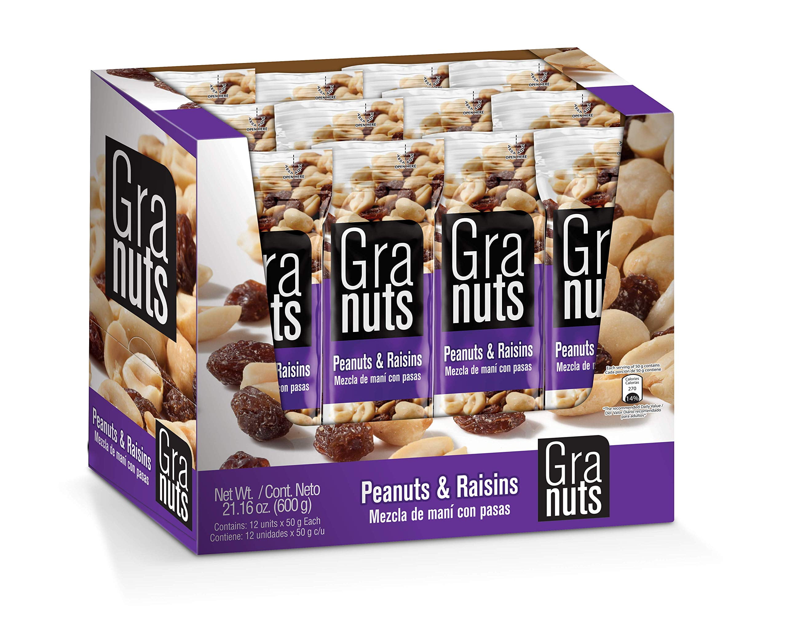 Granuts Peanuts & Raisins AIF4 | Classic, Savory Flavors | Salty ...