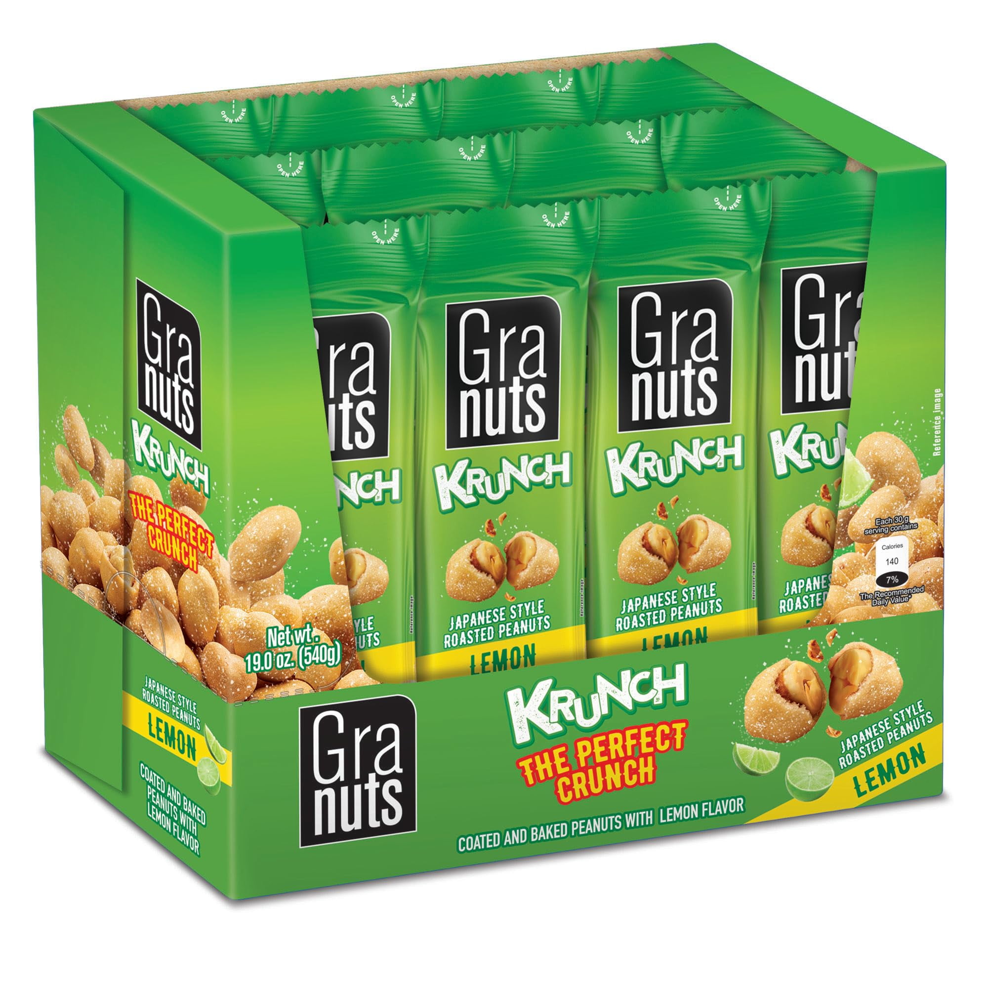 Granuts, TMH1 Krunch Lemon Japanese Peanuts, 1.59 oz, 12 Snack Packs ...