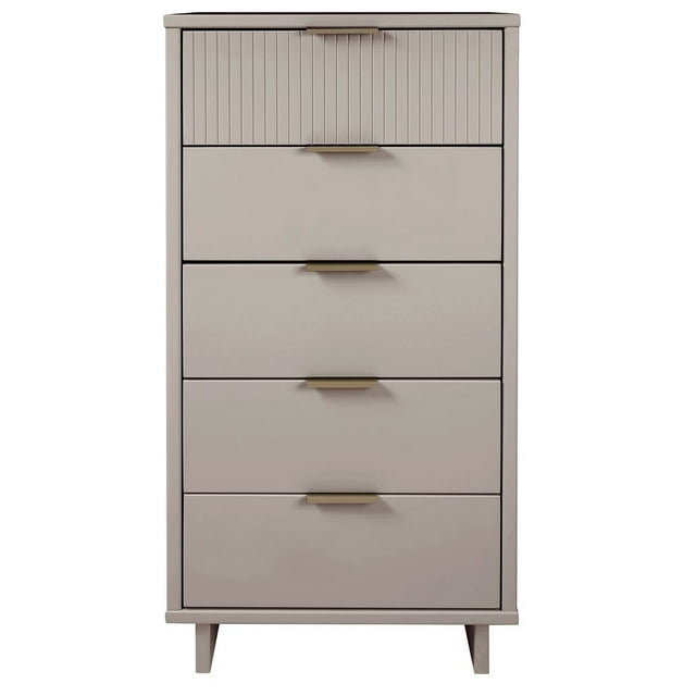 Manhattan Comfort Granville Tall 23.62" Modern Narrow Dresser, Five ...