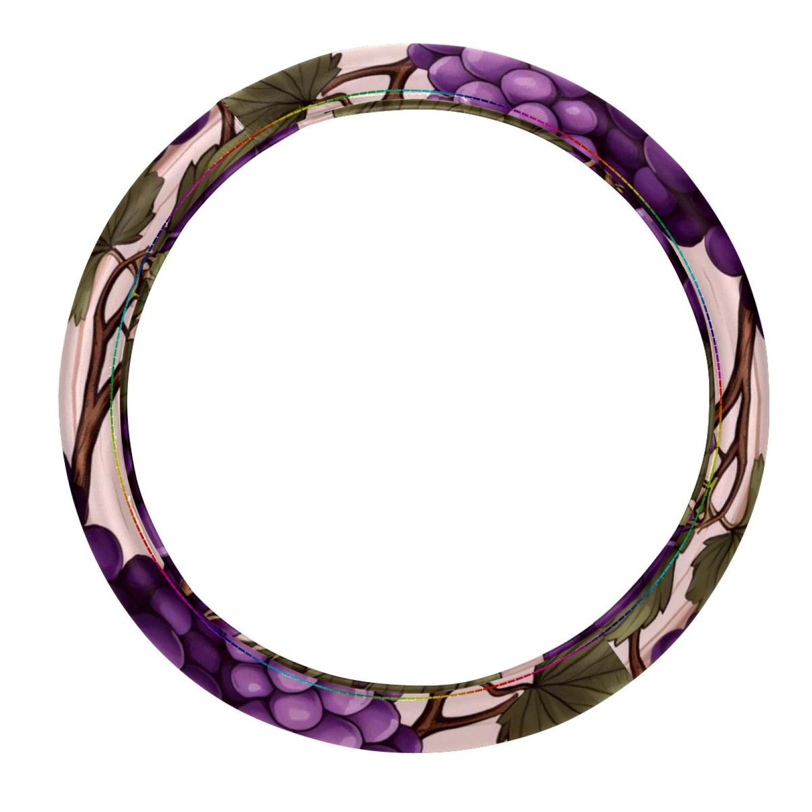 Grape 14.5 Inch Printing PVC Leather Auto Accessories Car Wheel Cover Steering Wheel Covers ...