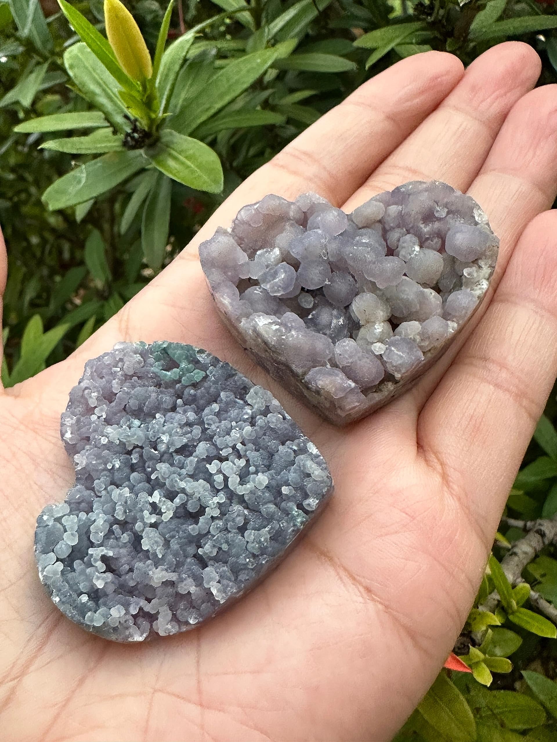Grape Agate Gemstone Hearts, Polished Grape Agate Puffy Hearts, Grape ...