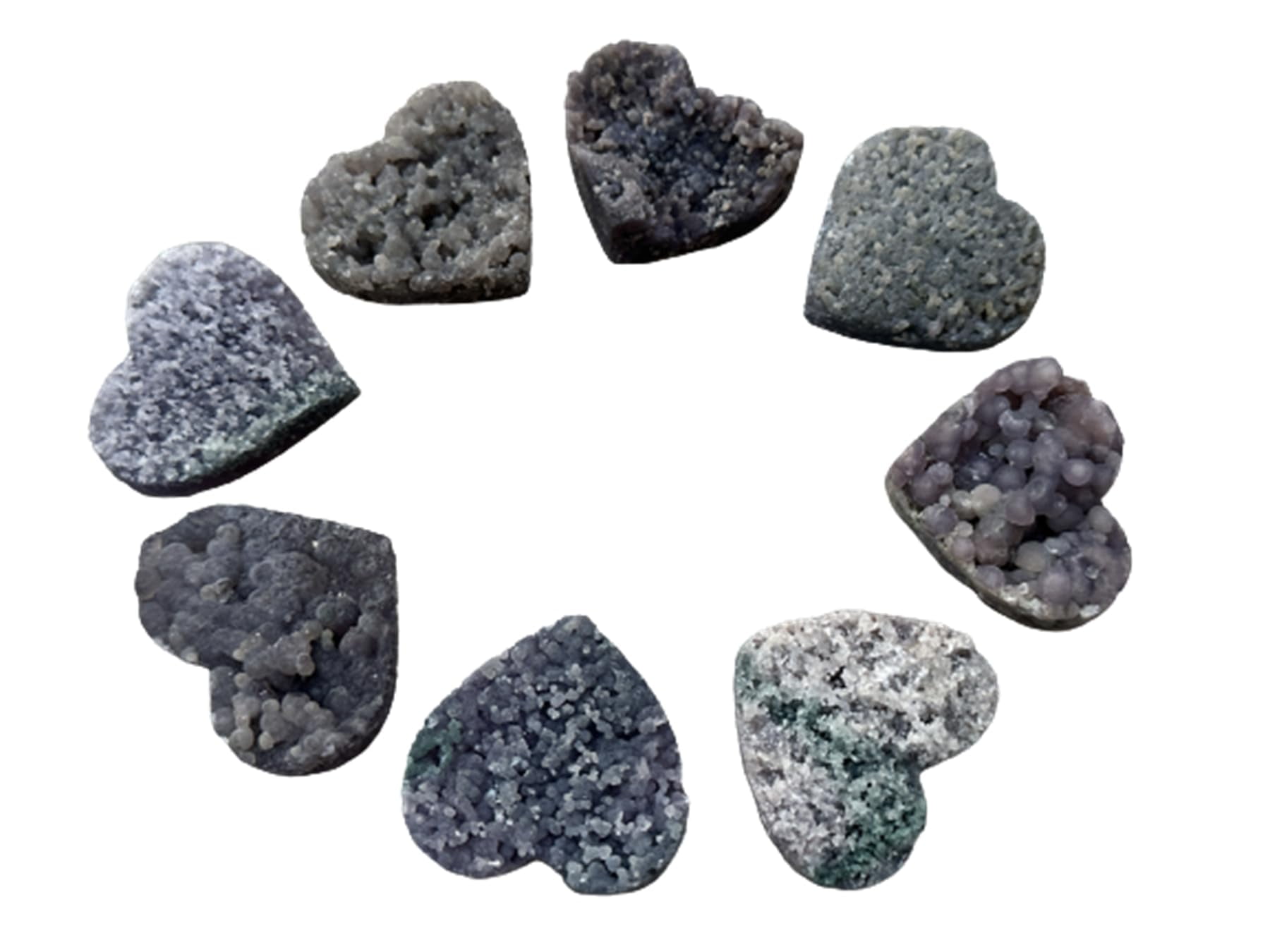 Grape Agate Gemstone Hearts, Polished Grape Agate Puffy Hearts, Grape ...