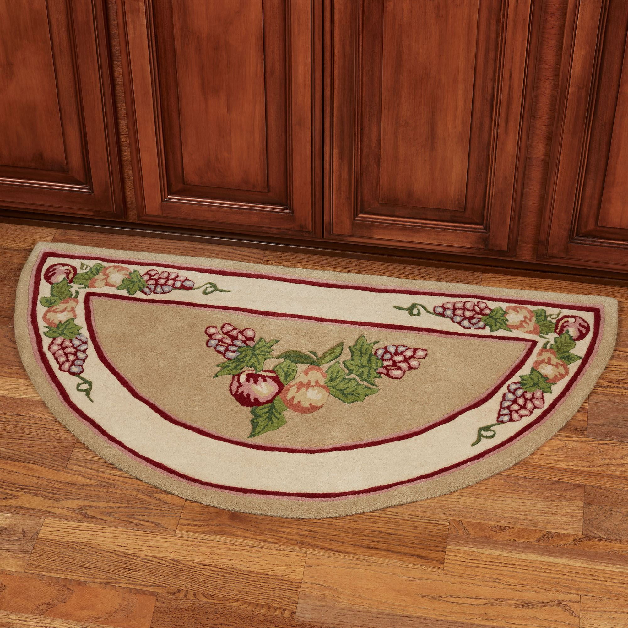 Grape Apple and Pear Fruitful Handcrafted Wool Slice Rug 48 x 24 Inches ...