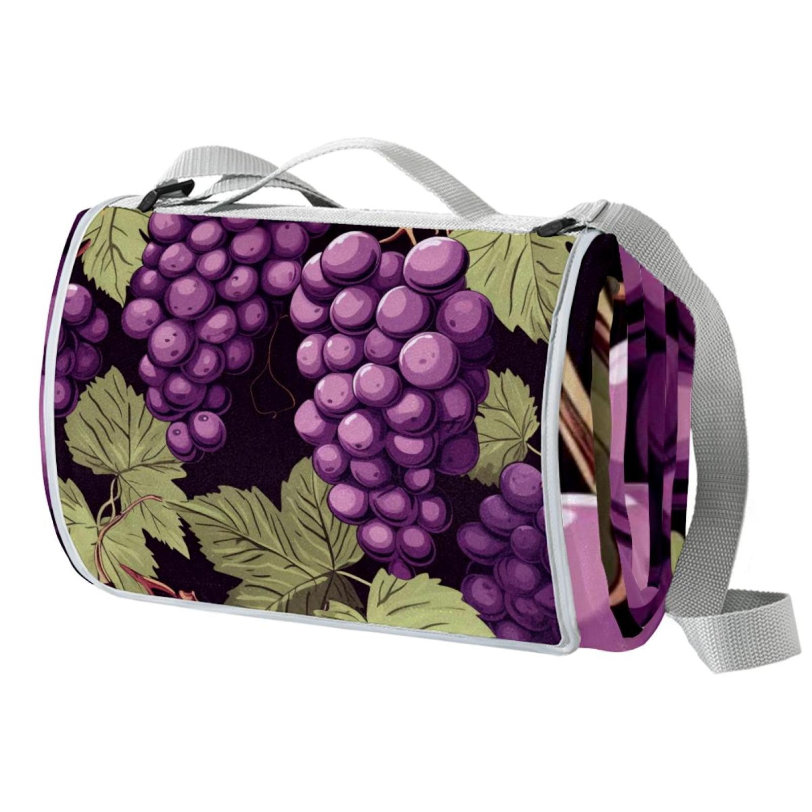 Grape Canvas Picnic Blanket Outdoor Waterproof Portable Mat for Camping ...
