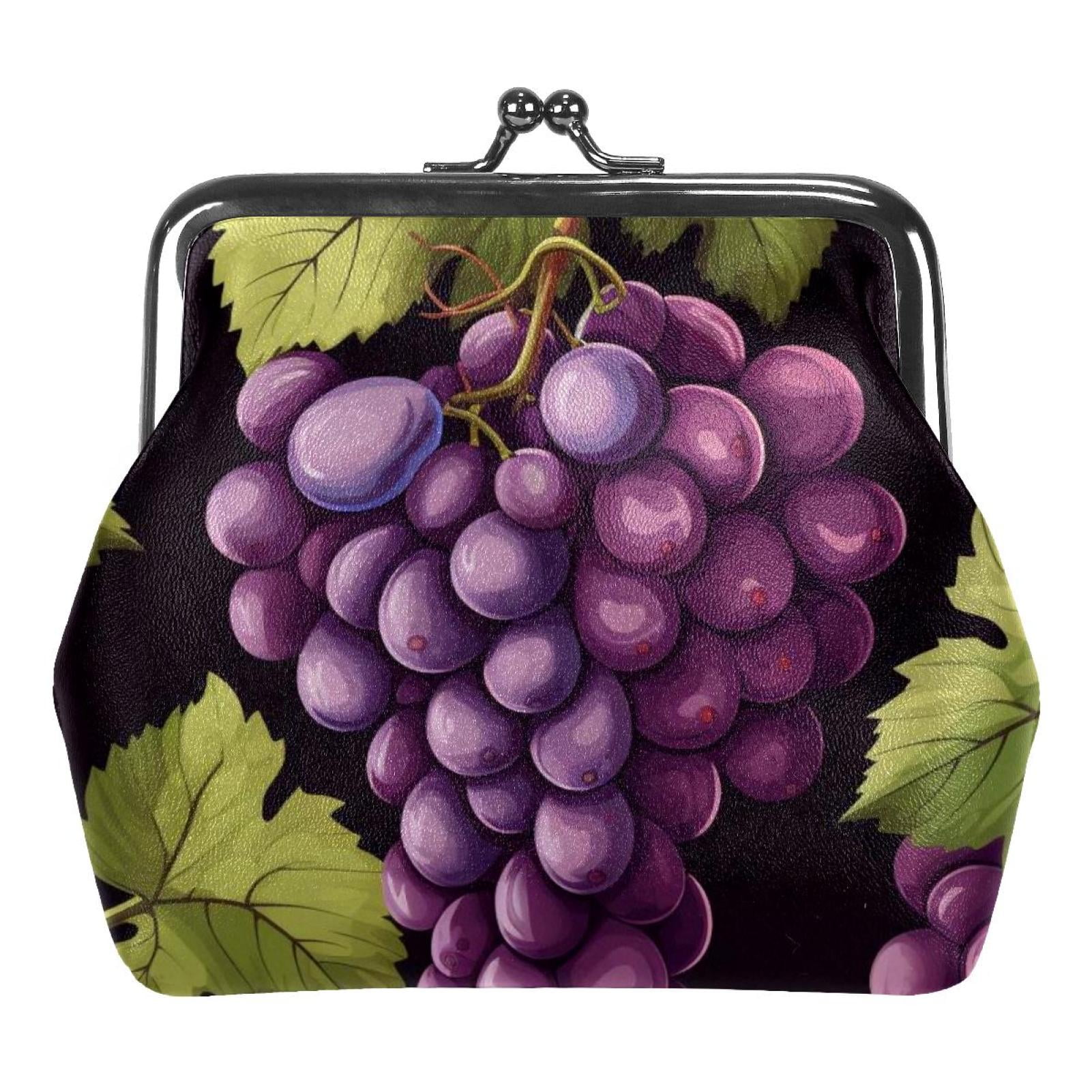 Grape Coin Purse Vintage Pouch Kiss-lock Change Purse Wallets - Walmart.com