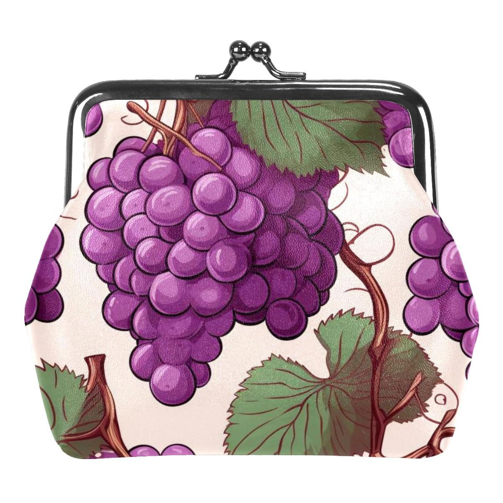 Grape Coin Purse Vintage Pouch Kiss-lock Change Purse Wallets - Walmart.com